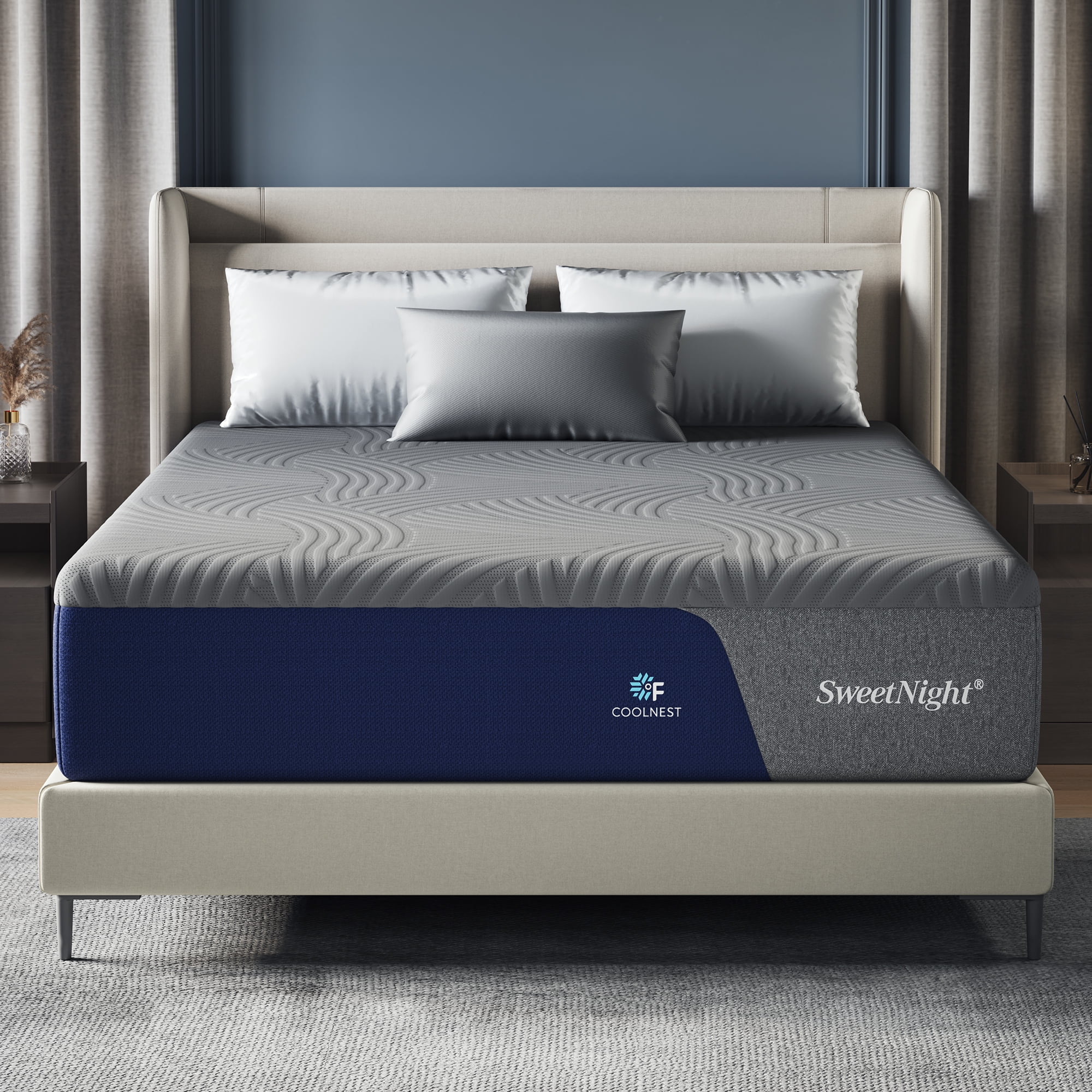 Sweetnight CoolNest 14 inch King Medium Gel Memory Foam Mattress,Adult ...