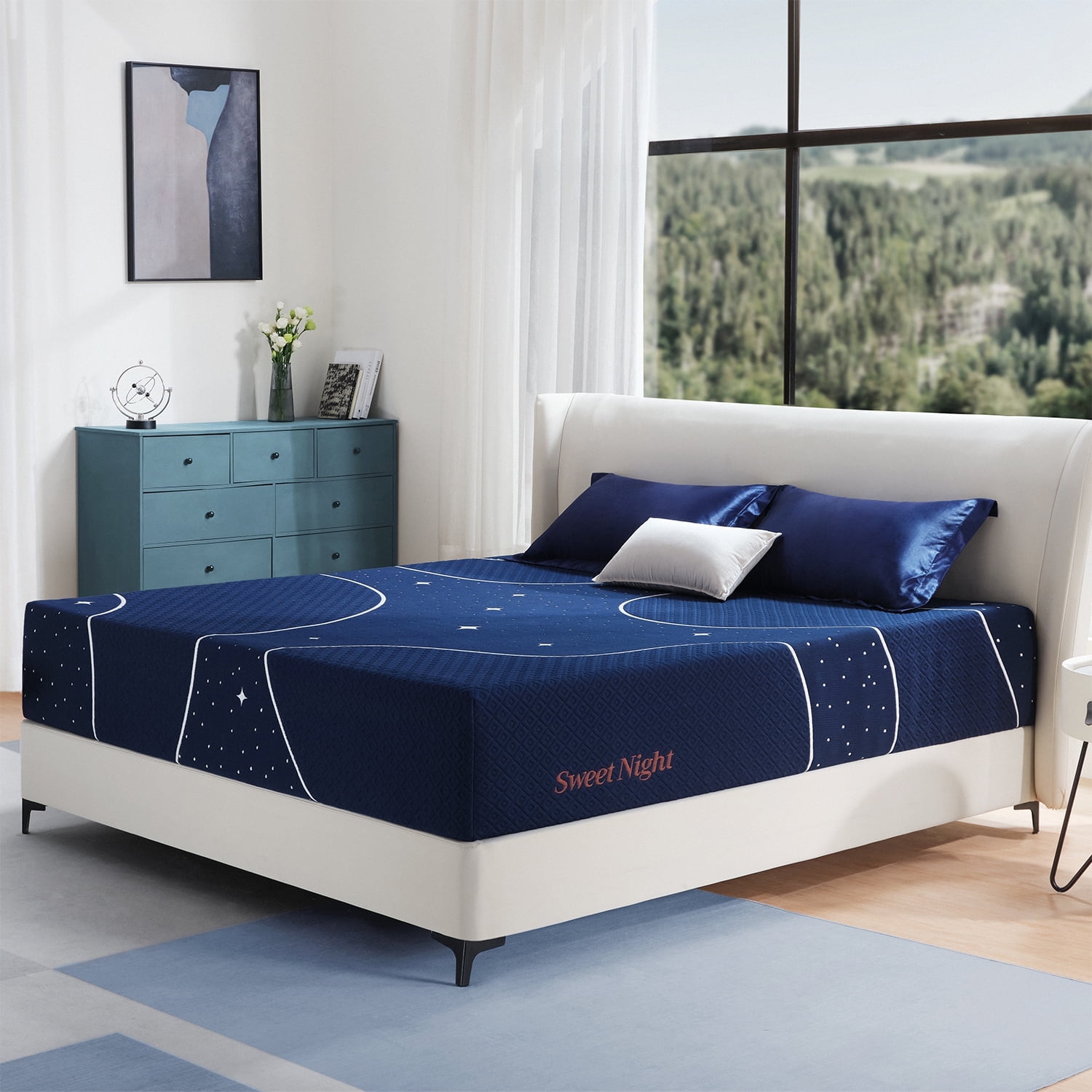 Sweetnight Starry Night 12" Pocket Spring Hybrid Mattress, Queen Size ...