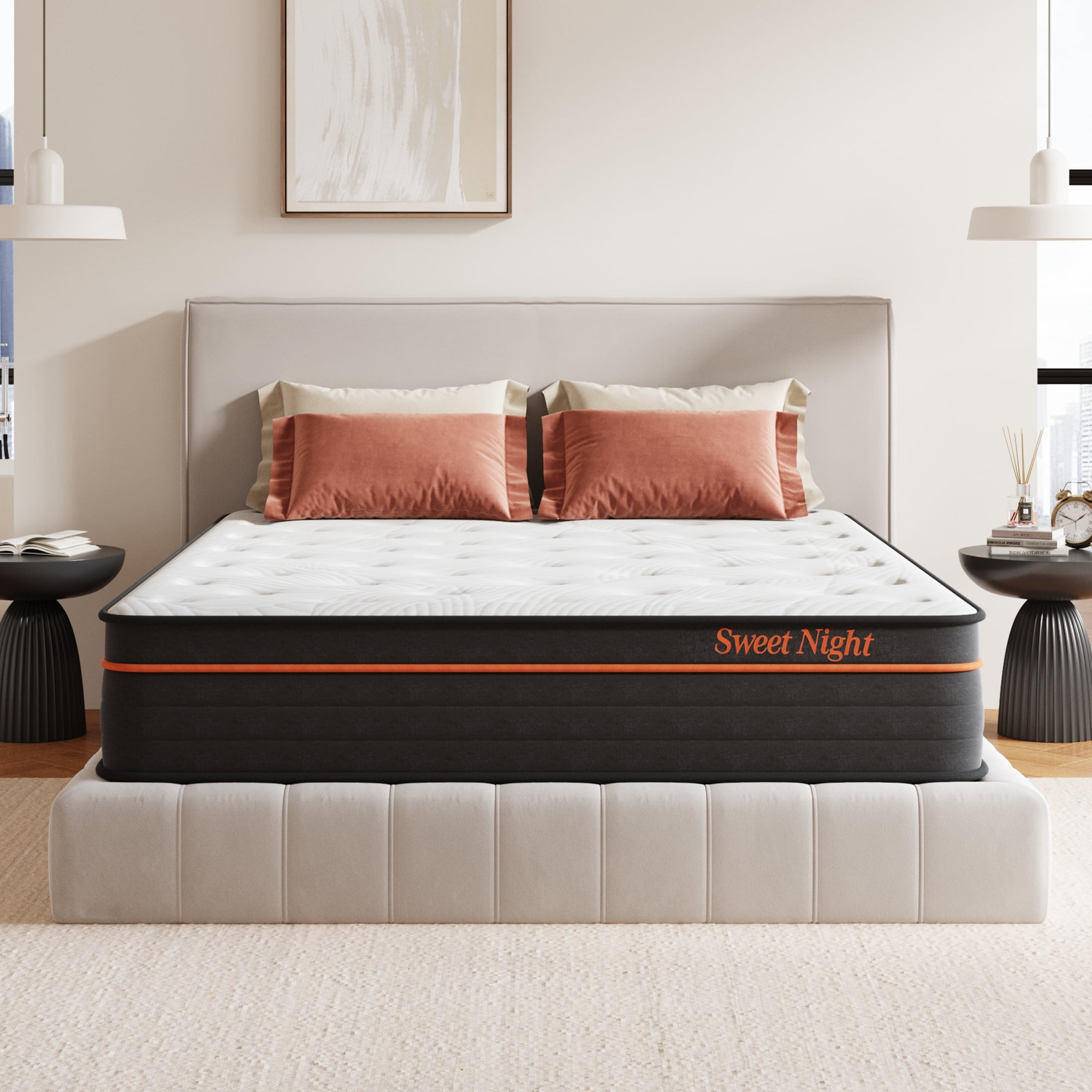 "Sweetnight 12"" Gel Cooling Medium Firm Memory Foam Hybrid Mattress ...