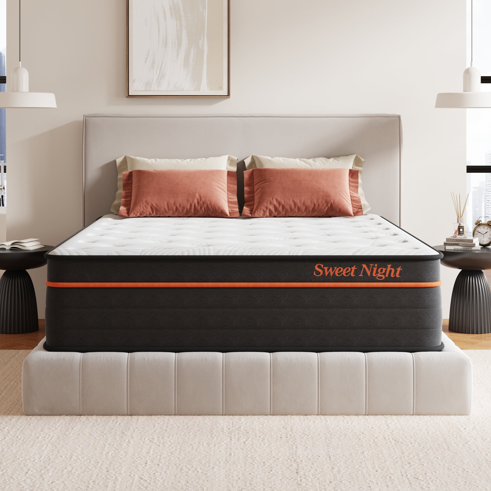 "Sweetnight 14"" King Size Gel-Infused Memory Foam Hybrid Mattress with ...
