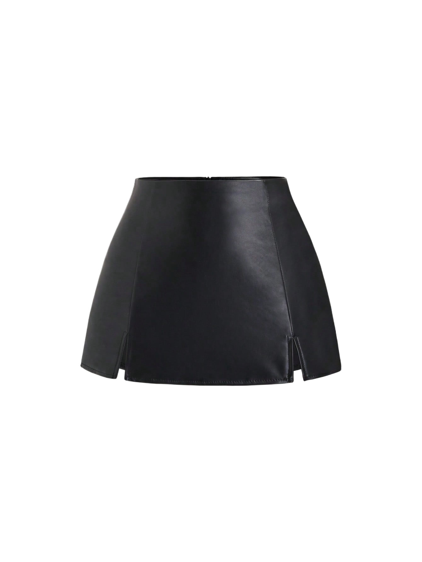 Sweetra Spring/Summer Sexy Low Waist Elegant PU Leather Split Mini ...
