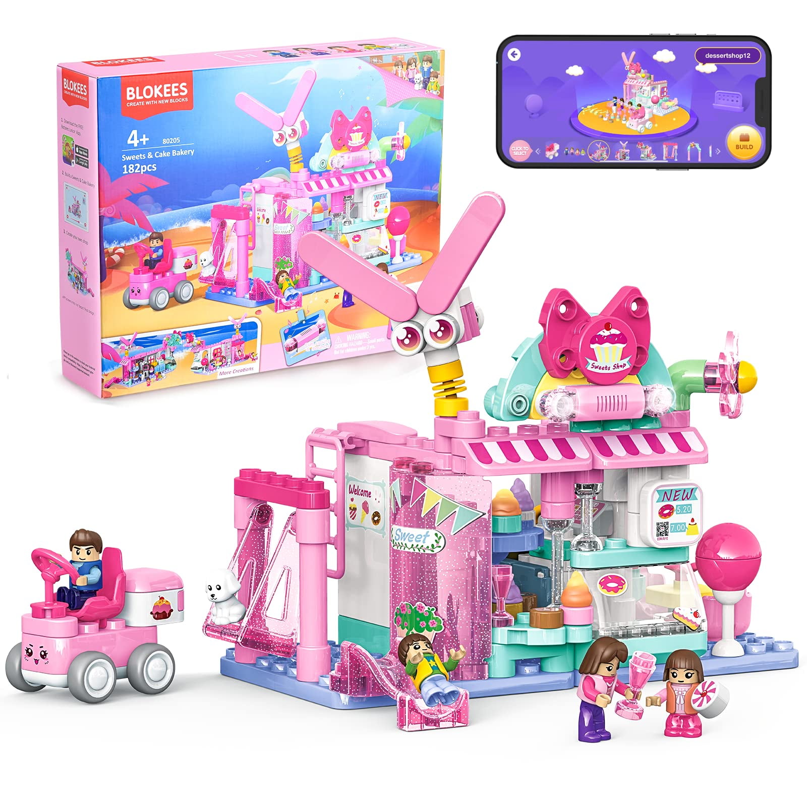 Sweets & Cake Bakery Creative Building Blocks Toy with Sound, App (184 ...