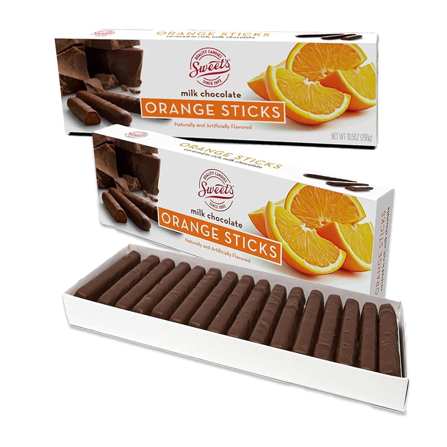 Sweets Candy Milk Chocolate Orange Sticks 2pk with Orange Jelly ...