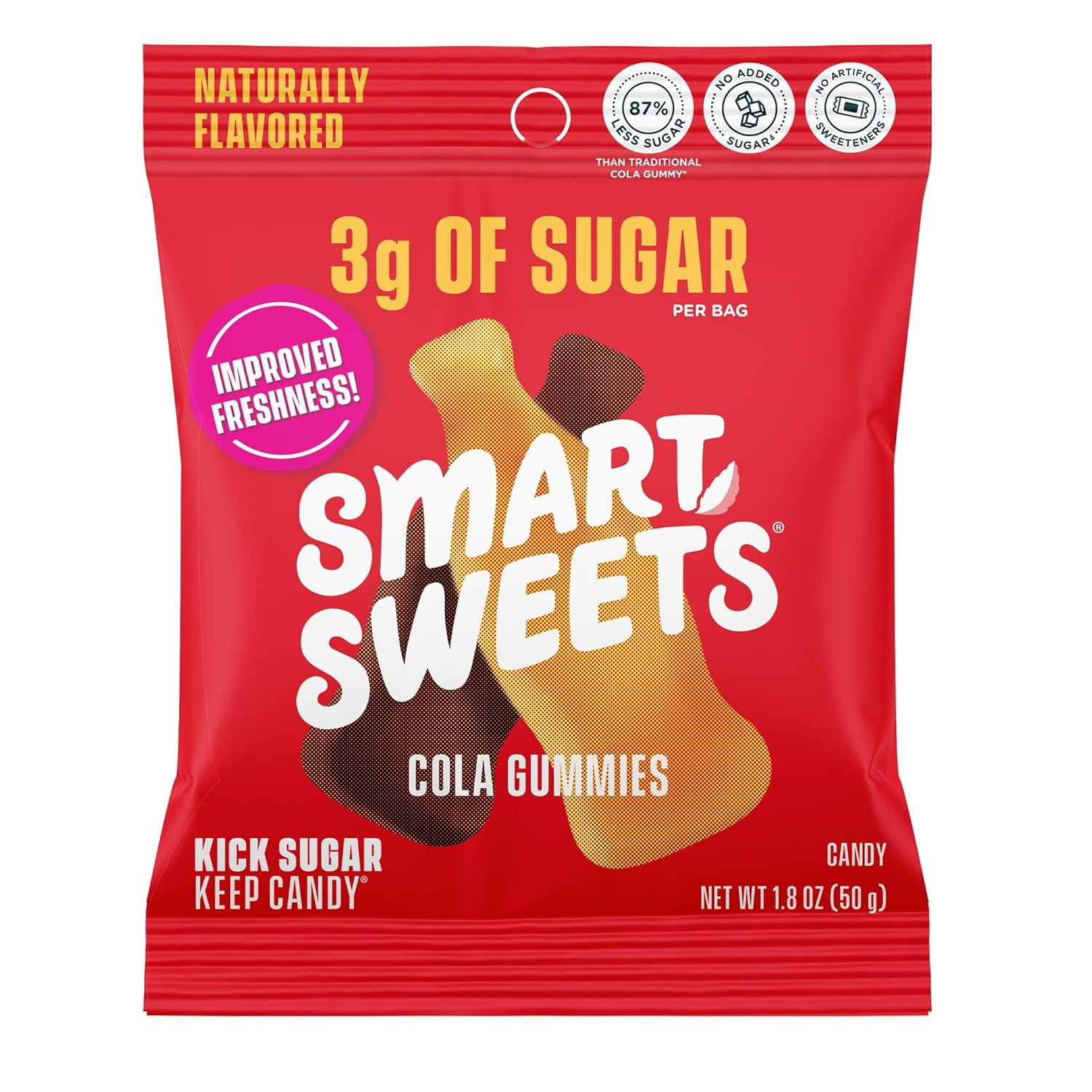 Sweets Cola , 1.8oz (Pack of 12), Candy with Low Sugar (3g), Low ...