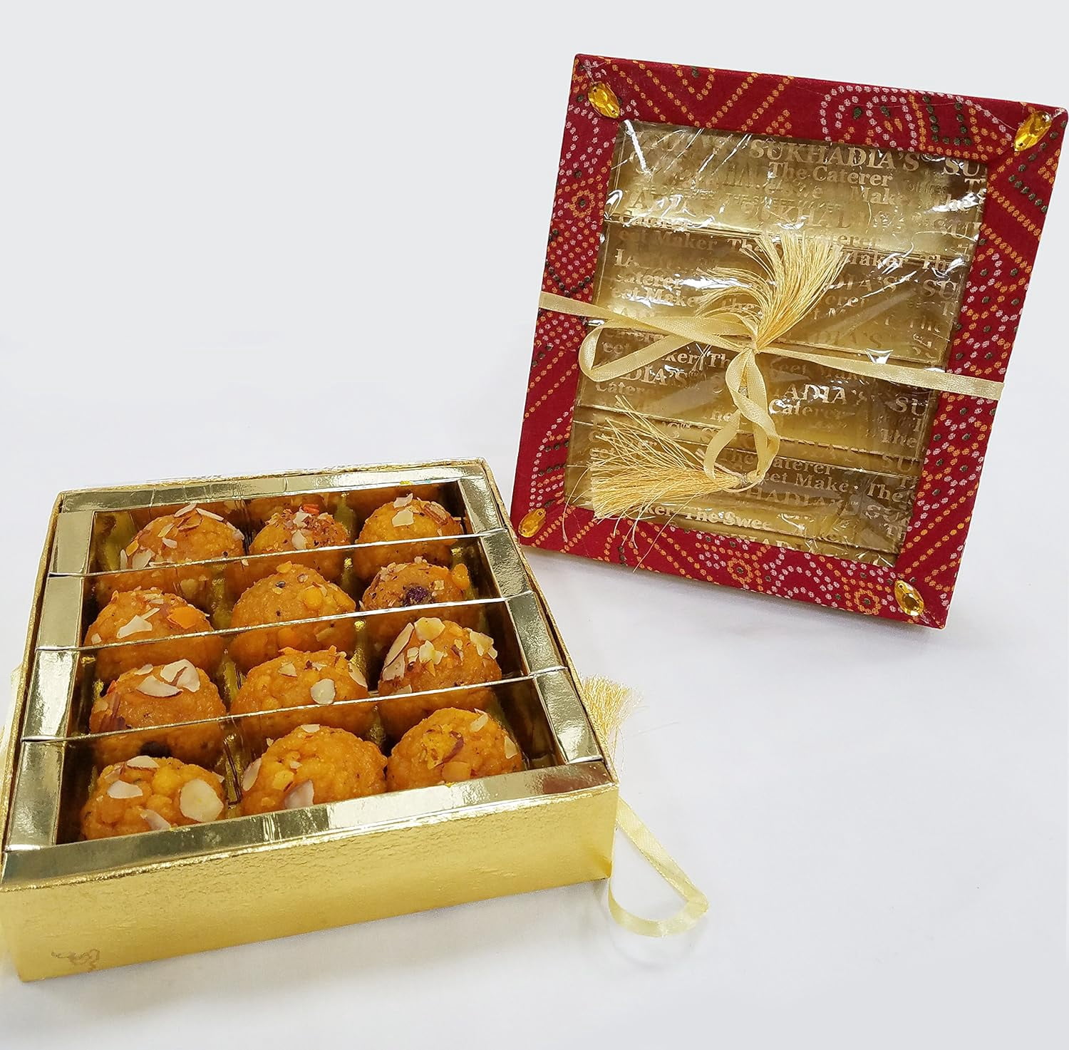 Sweets - Fancy Bandhani Box - Premium Sweets - Boondi Ladoo - 20oz box ...