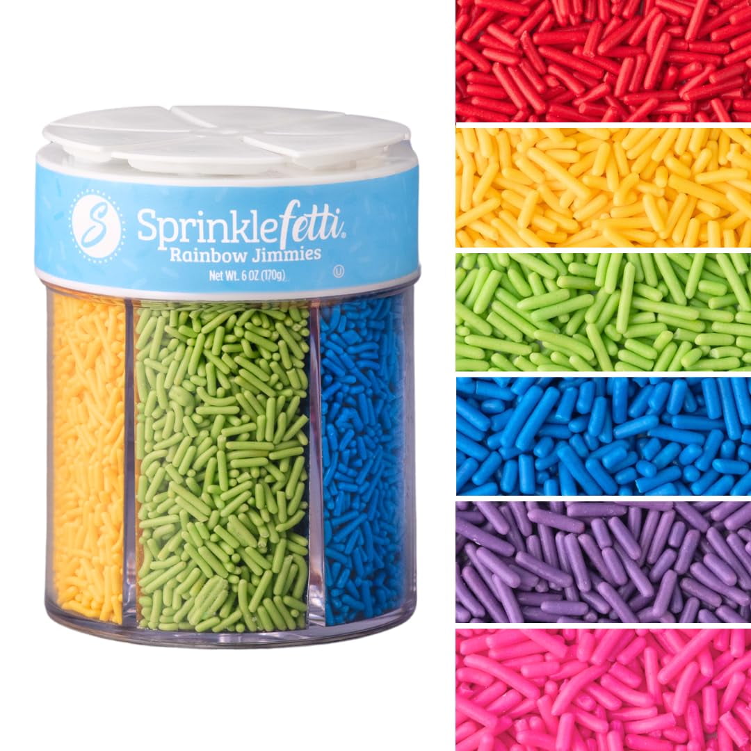 Sweets Indeed Rainbow Sprinkles JKF25 6 Cell Edible Sprinkle Mix ...