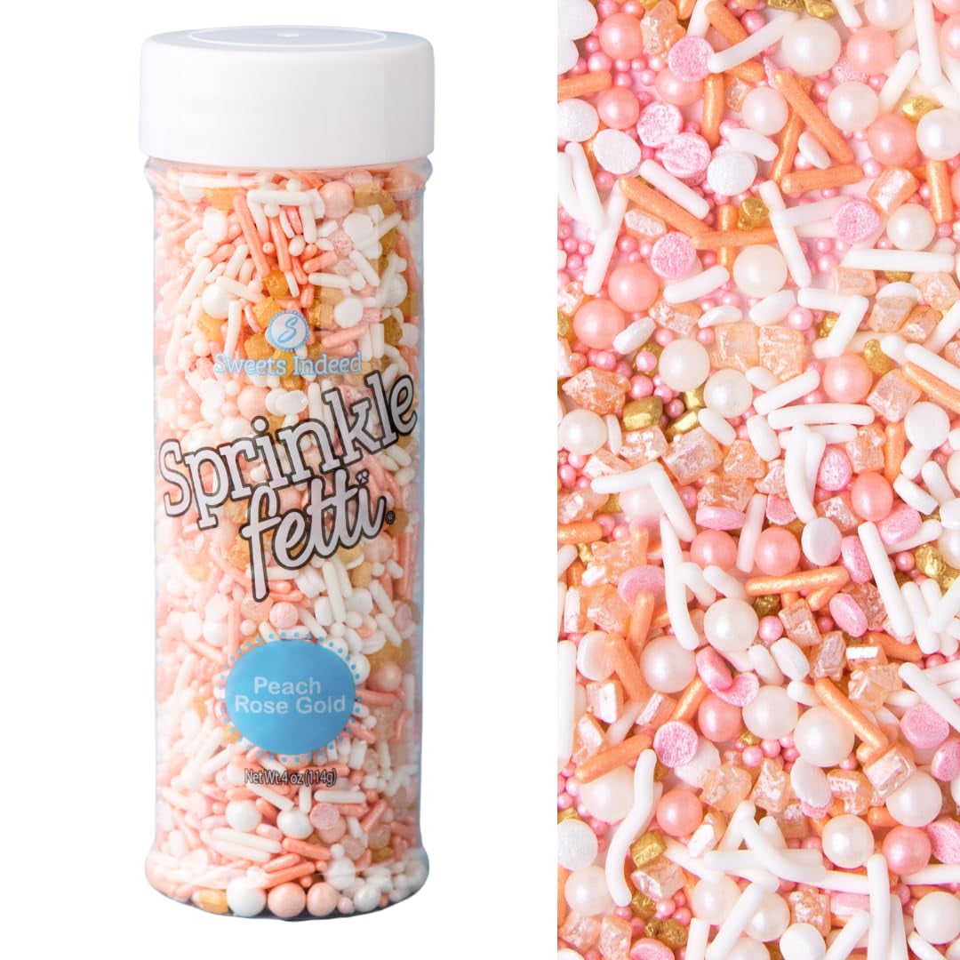 Sweets Indeed Sprinkles, Peach Rose Gold Edible Sprinkle Mix, Perfect ...