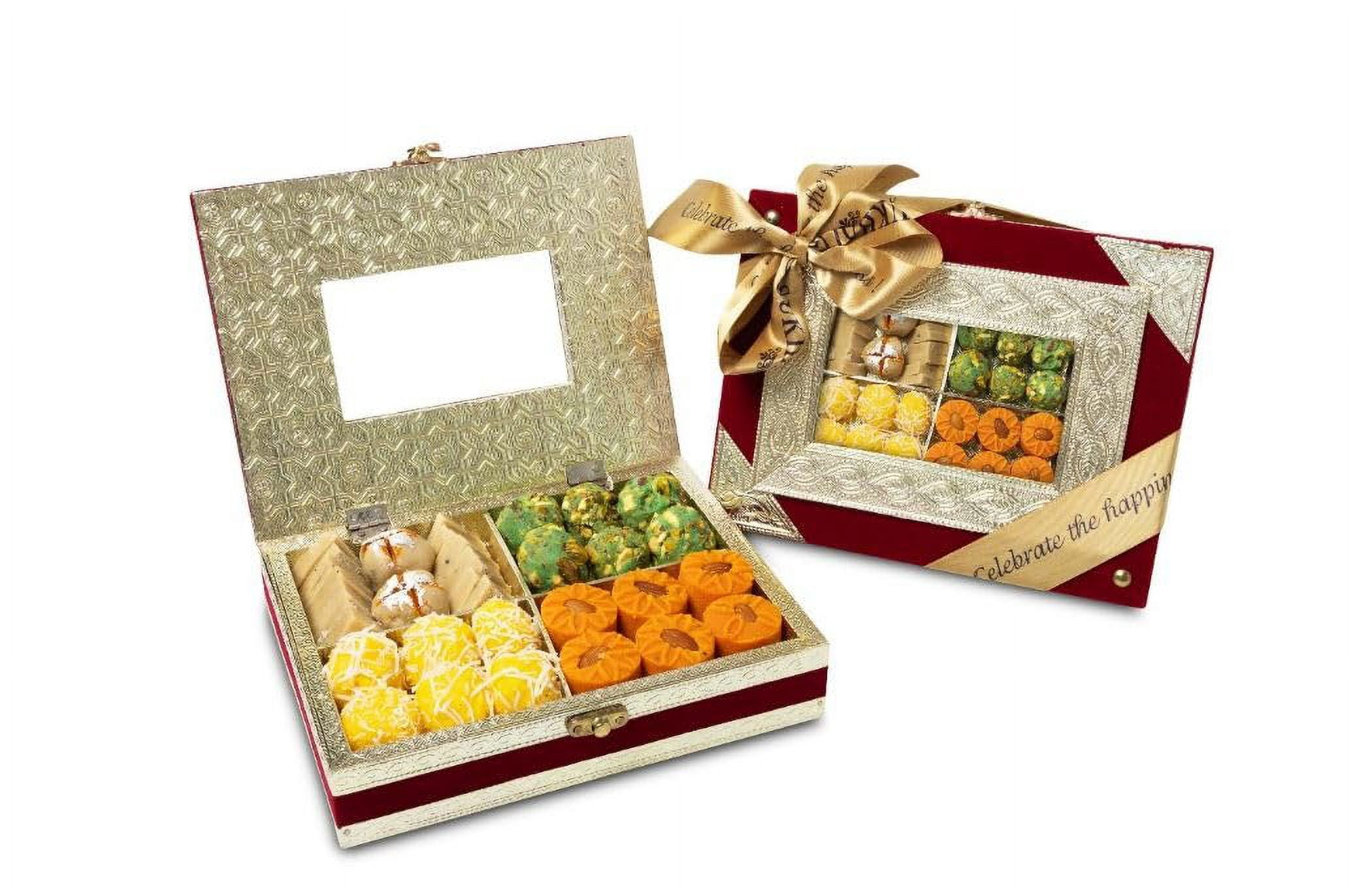 Sweets -Red Velvet Box - Premium assorted sweets. - Indian Mithai Gift ...