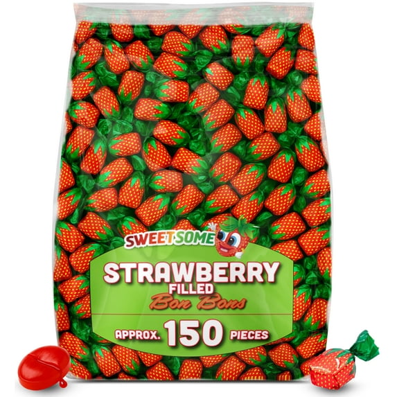 Sweetsome Bulk Strawberry Bonbons BCF26 - 2 lbs Individually Wrapped ...