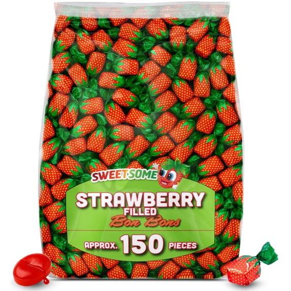 Sweetsome Bulk Strawberry Bonbons - MDA05 2 lbs Individually Wrapped ...