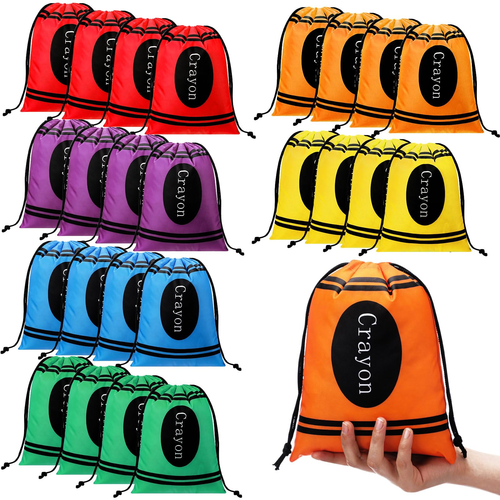 Sweetude 24 Pcs Crayon Drawstring Bags 10 x 7 Inch Preschool Graduation ...