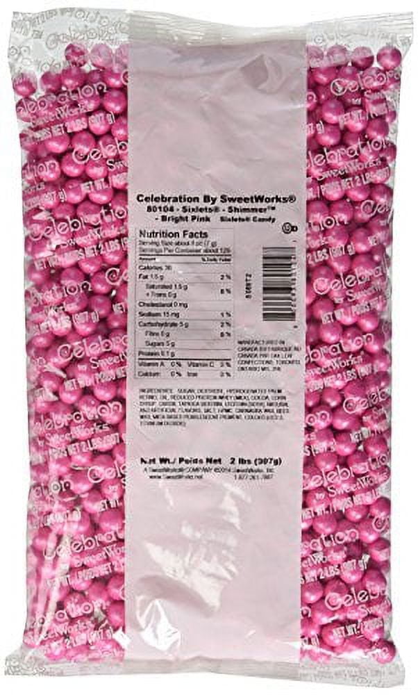 Sweetworks Sixlets Shimmer, Bright Pink, 2 Pound - Walmart.com