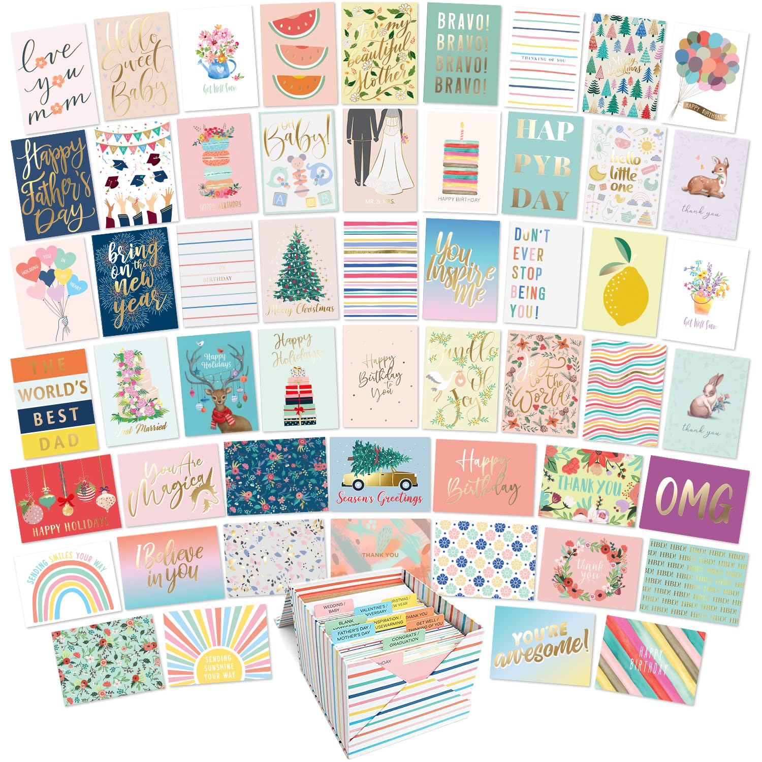 Sweetzer & Orange All Occasion Cards Assortment Box. Set of 100 ...