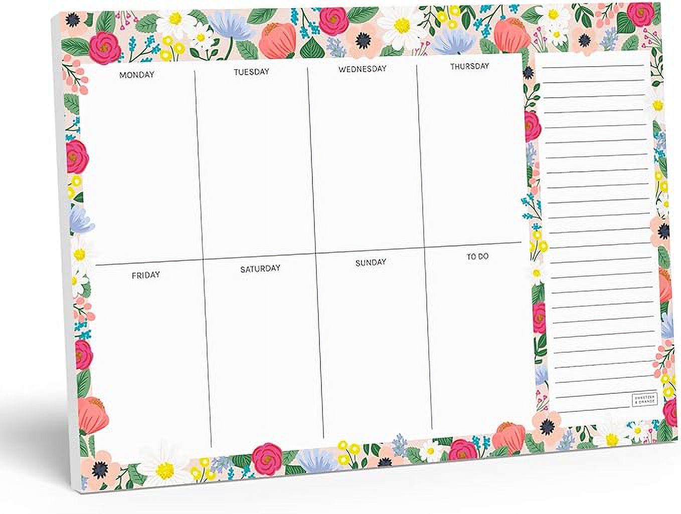 Sweetzer & Orange Floral Weekly Planner Notepad with Daily Planner ...