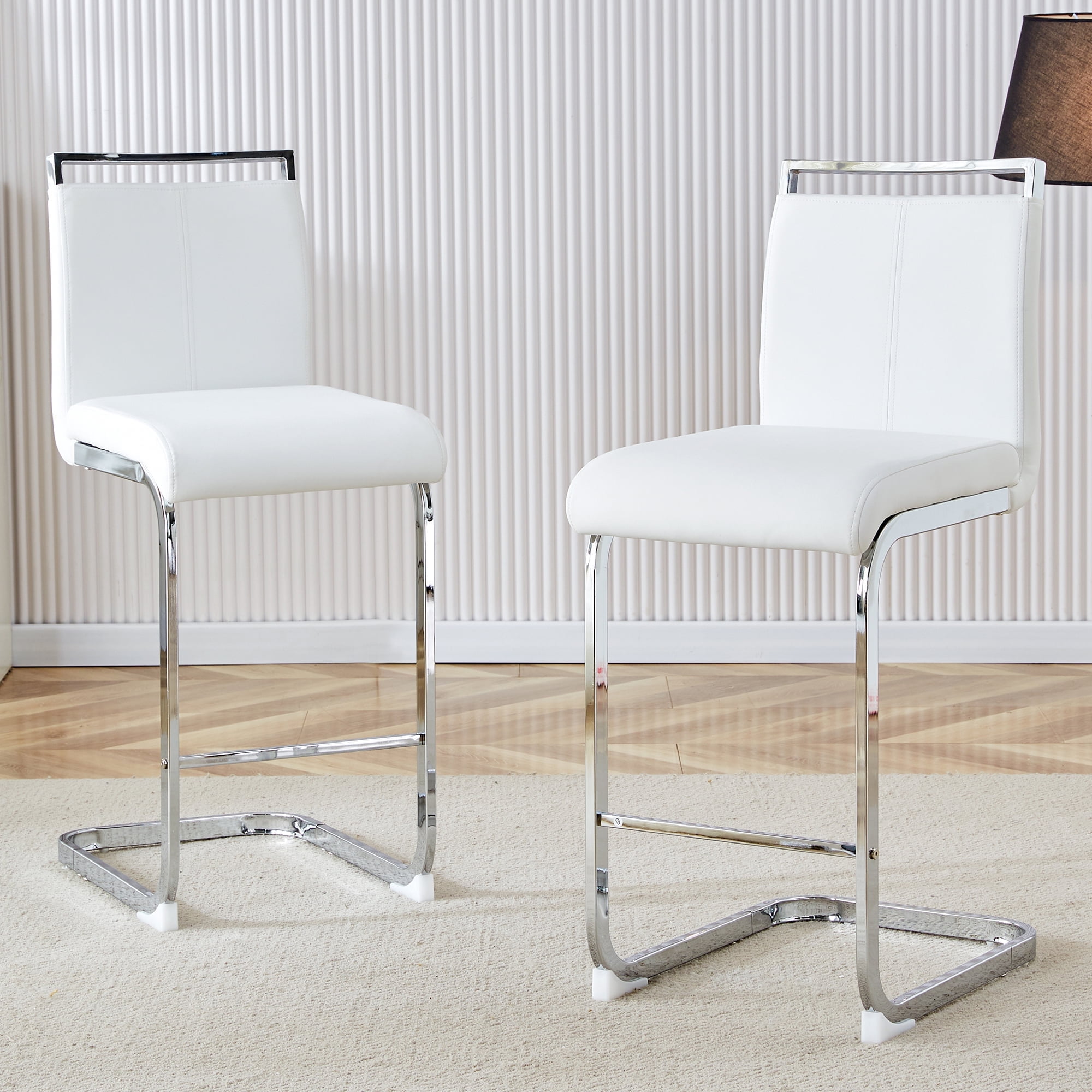 Sweiko 25in Home Bar Stools Set for 2 Counter Height Bar Stool with PU ...
