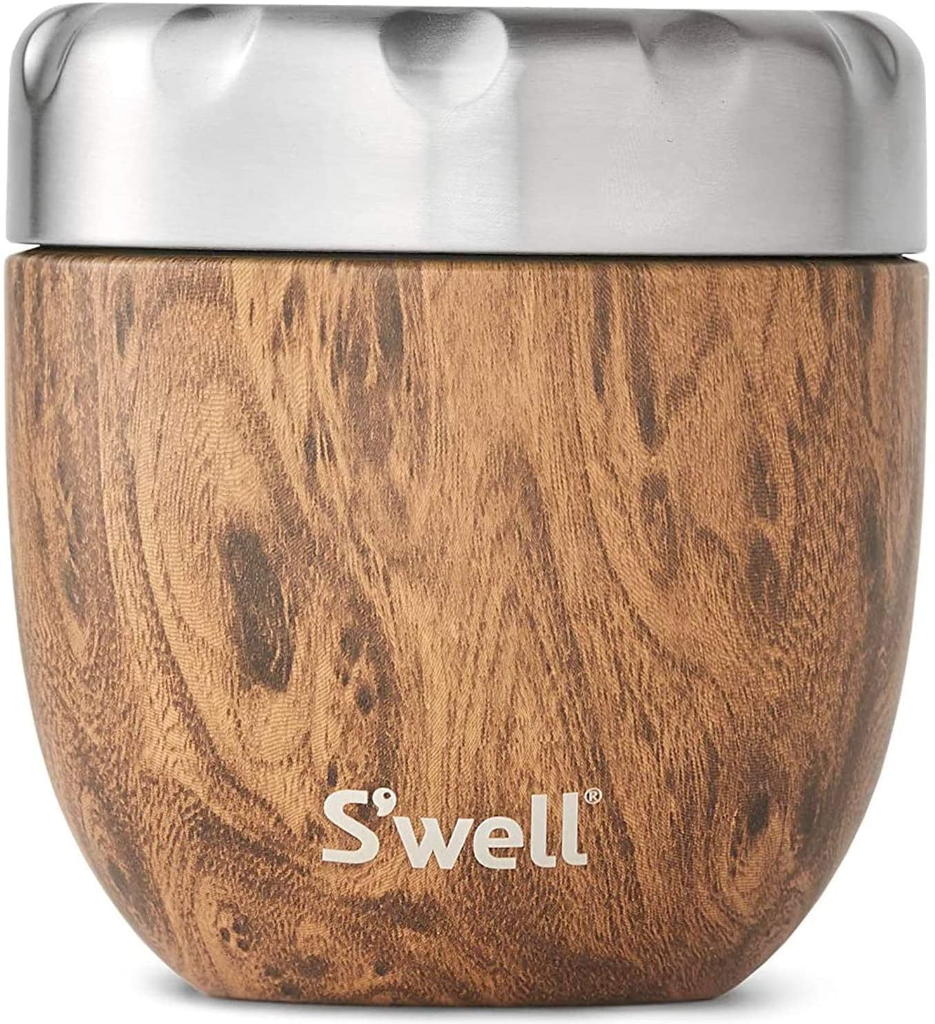 Swell Stainless Steel Bowls-16 Fl Oz-Teakwood-Triple-Layered Vacuum ...
