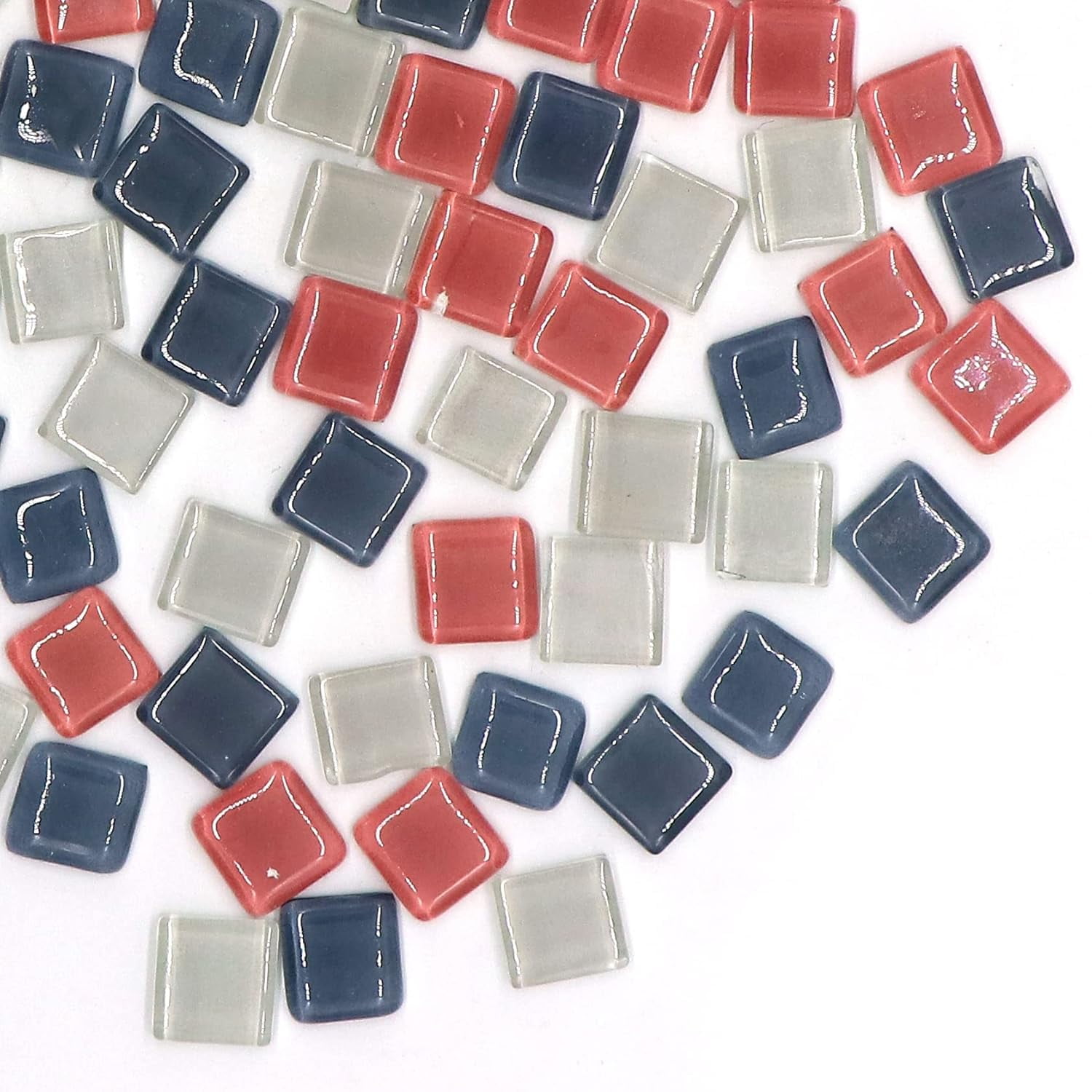 Sweven Art Mosaic Tiles 15x15mm Square 4mm Thick Light Grey Dark Grey Dusty Pink Pack of 200Gms ...