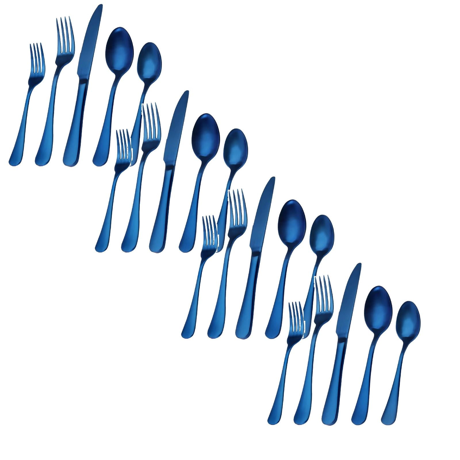 Swfszgl Big Sale Blue Silverware Set 20 Piece Silverware Flatware ...