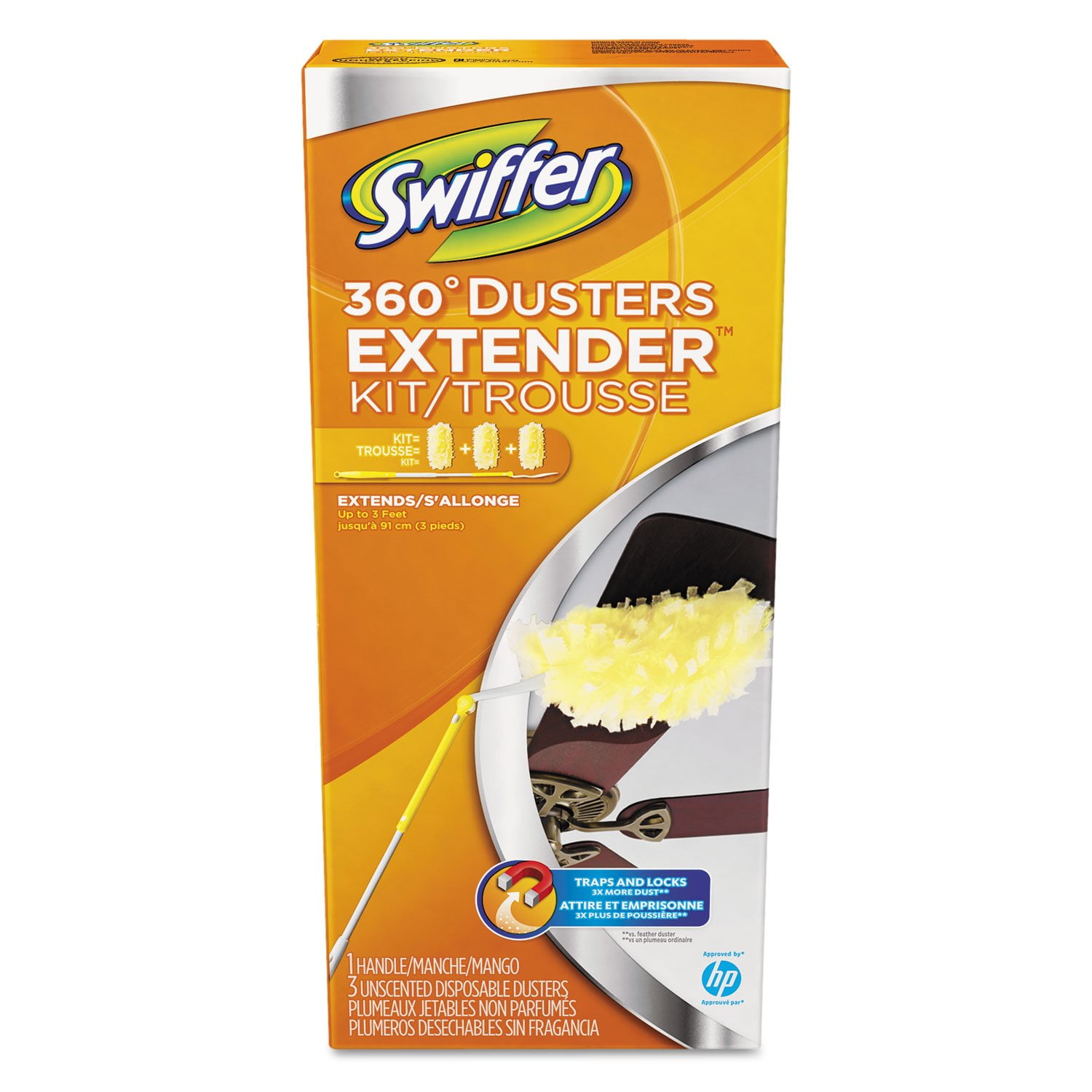 Swiffer 360 Dusters Extender Kit, 3 Unscented Dusters With Extendable ...