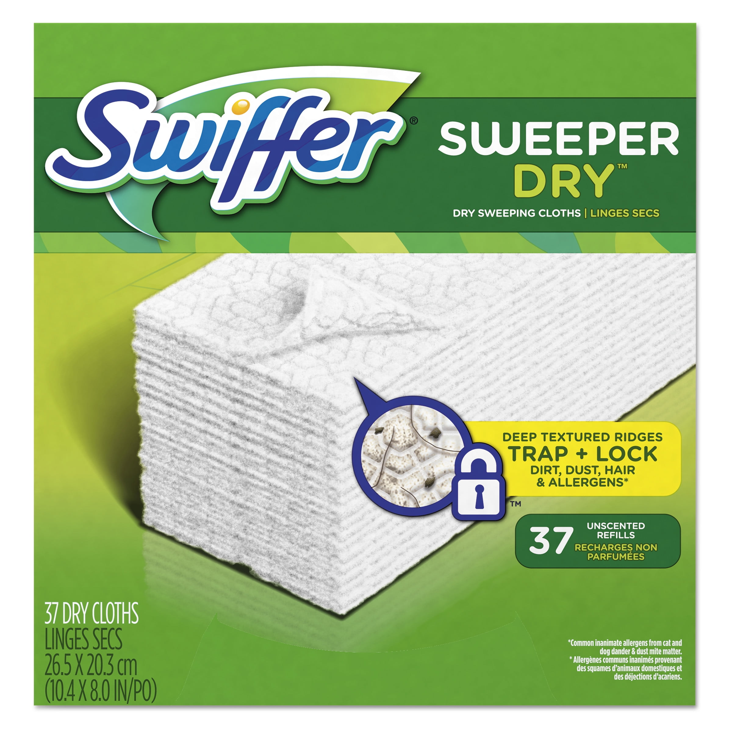 Swiffer Dry Refill Cloth, White, 10 2/5 x 8, 37/Box, 4 Box/Carton ...