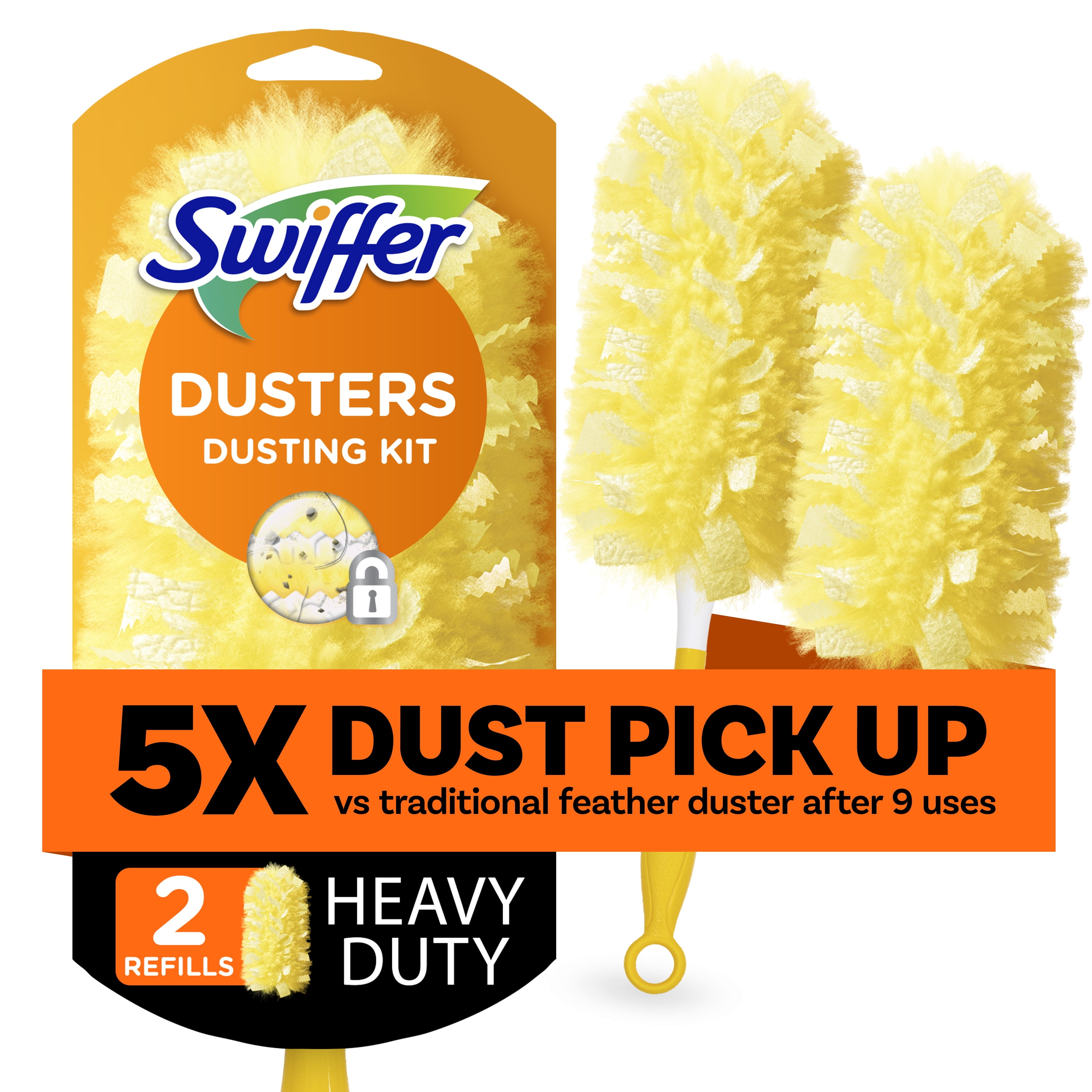 Swiffer Heavy Duty Duster Starter Kit with Handle and 2 Dusting Refills ...
