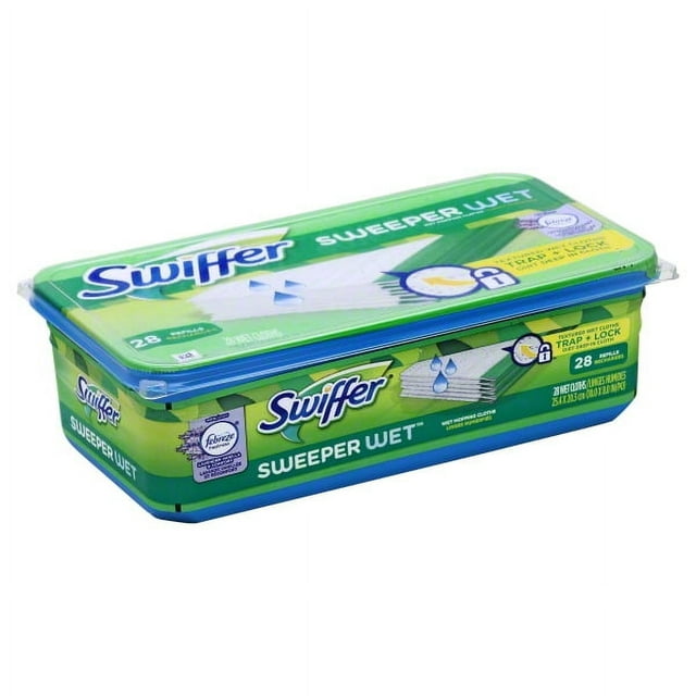 Swiffer Febreze Lavender Vanilla and Comfort Sweeper Wet Mopping Cloths, 28 Count Plastic Tub ...