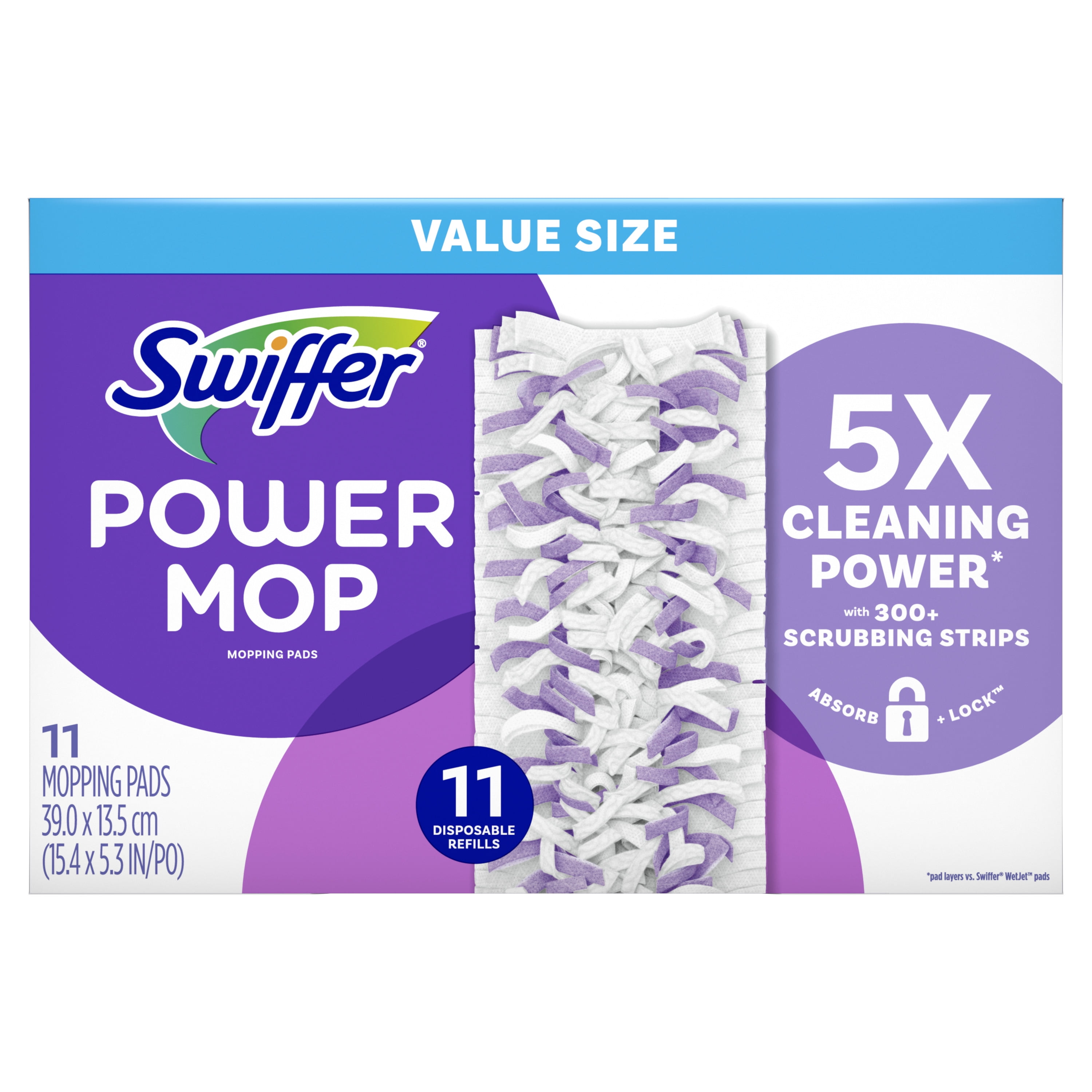 Swiffer POWERMOP Wet Heavy Duty Refill Cloths/Pads All Purpose Regular ...