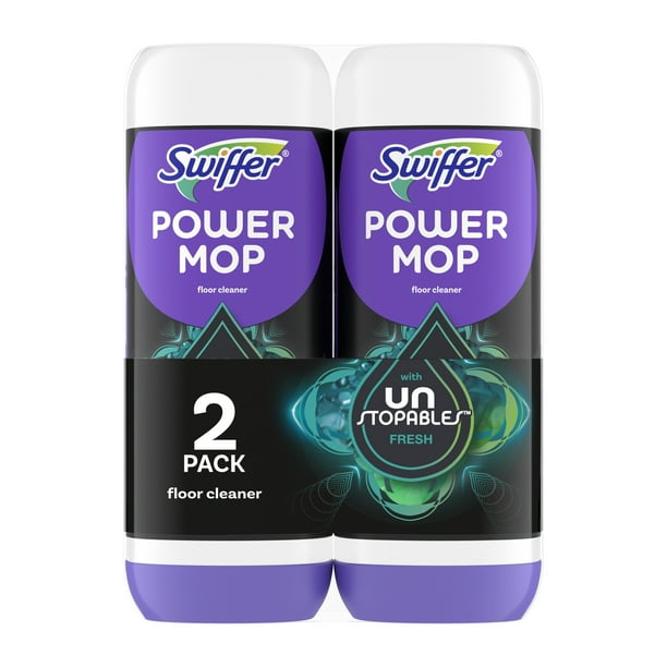 Swiffer Power Mop Floor Cleaner Solution with Unstopables Fresh Scent ...