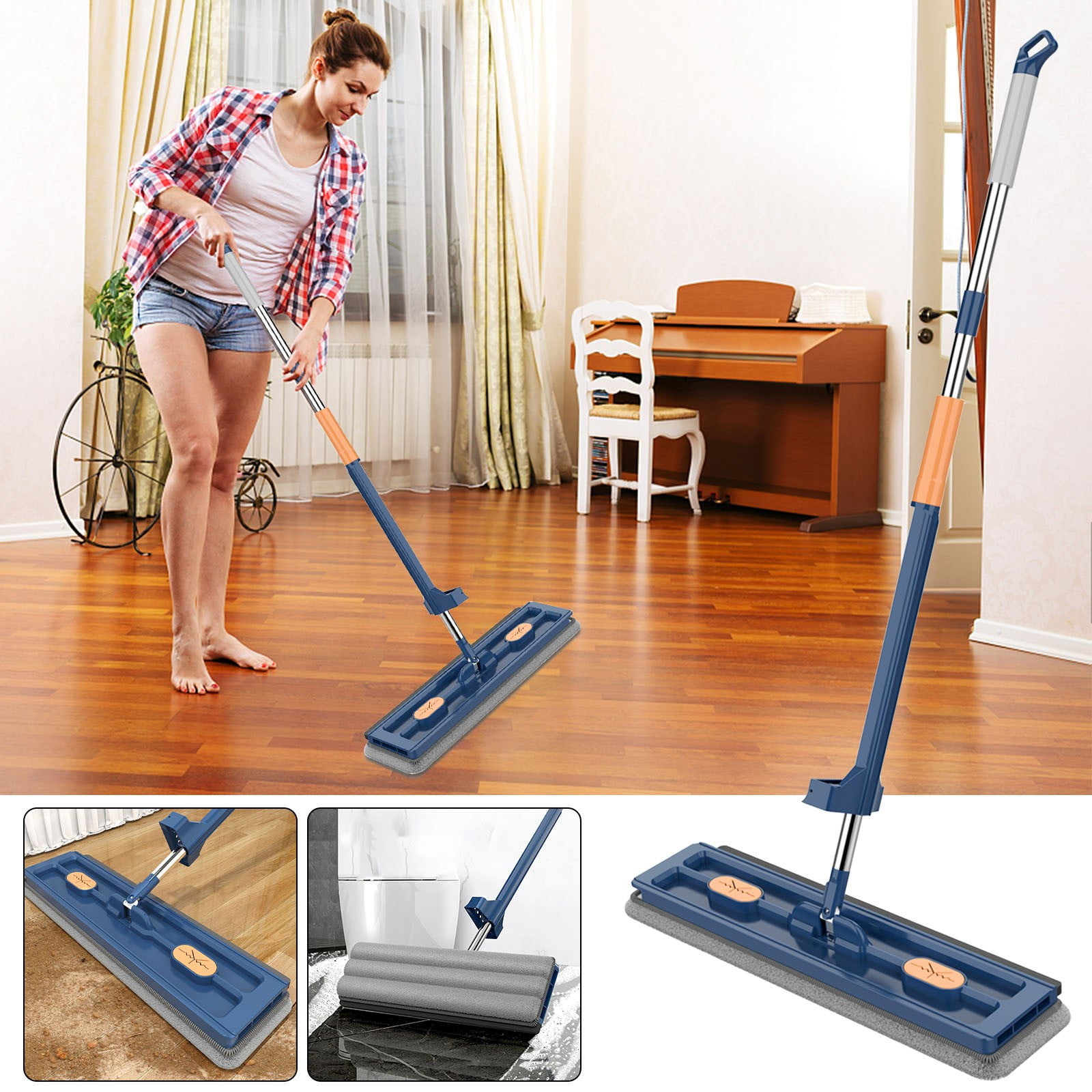 Swiffer Power Mop, Bucket for Cleaning, Wet Mop, 42CM Hand- Mop Household Lazy Mop Suction ...