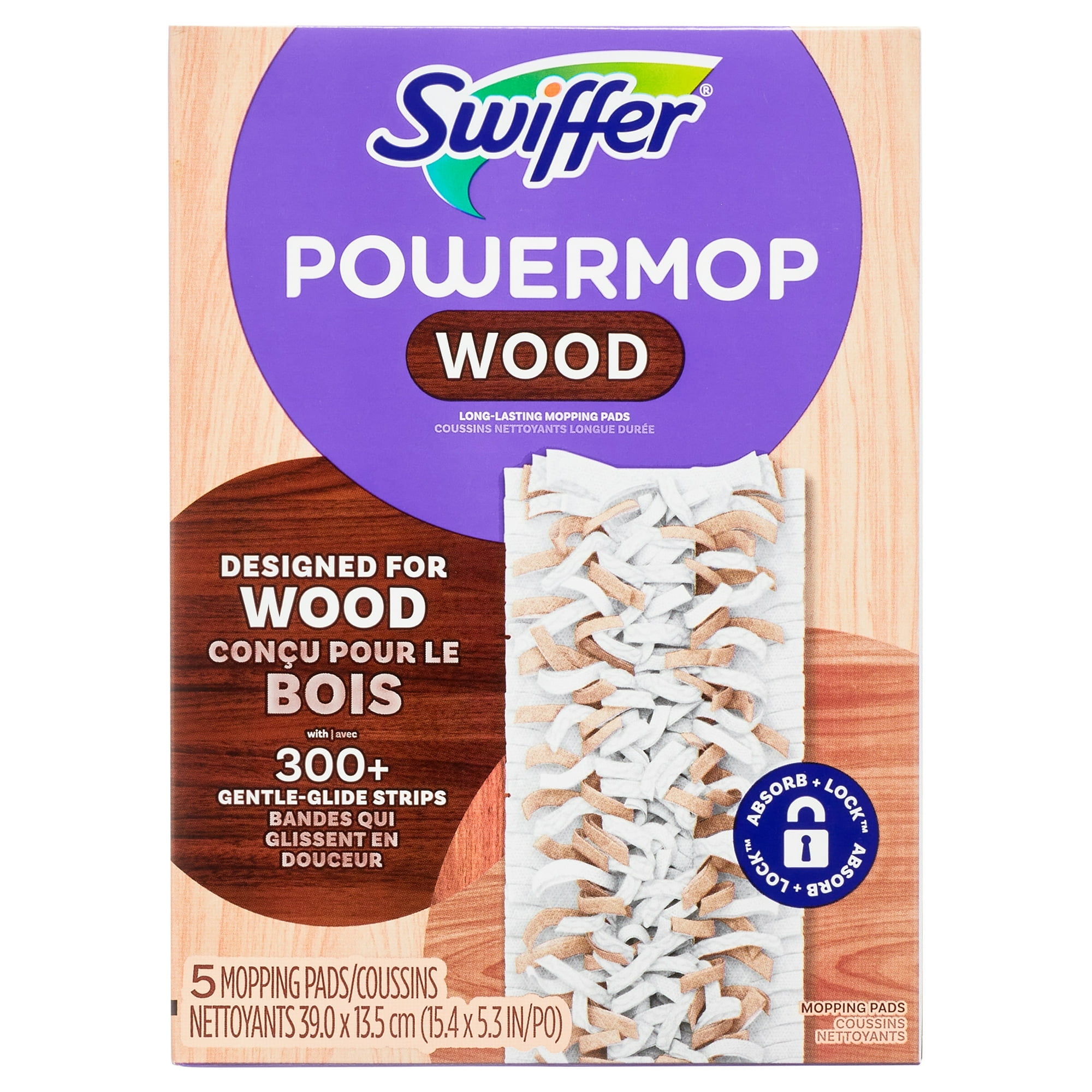 Swiffer Power Mop Wood Mopping Head Scrubbing Strips Refills, 5 Count - 4 box (20 Count Total ...