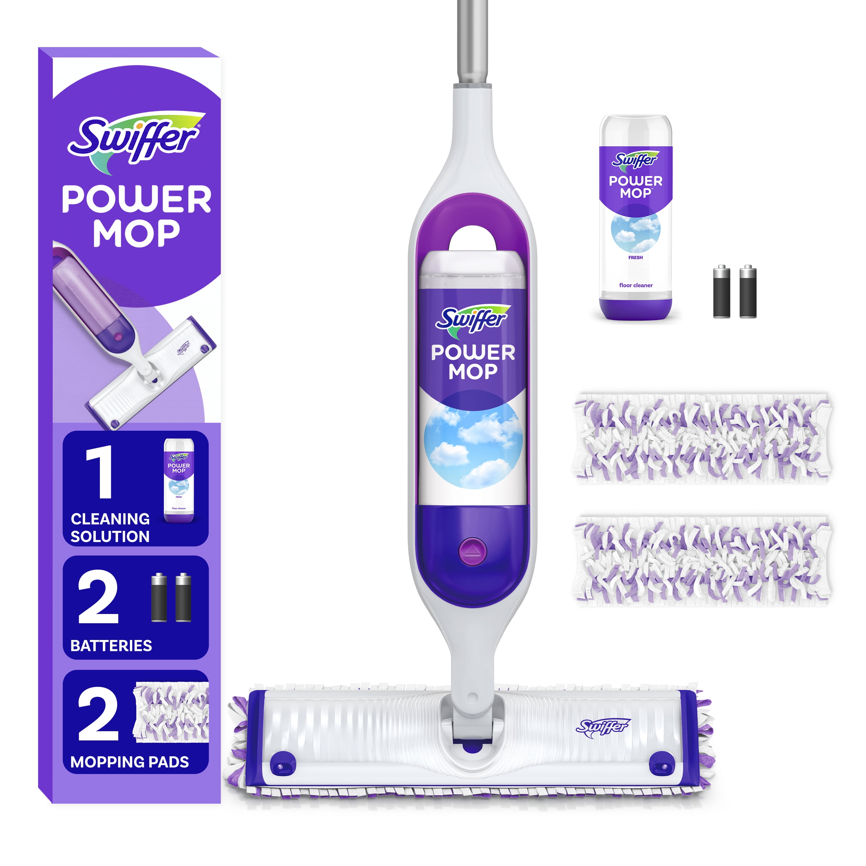 Swiffer PowerMop Multi-Surface Mop Kit for Floor Cleaning, Fresh Scent ...