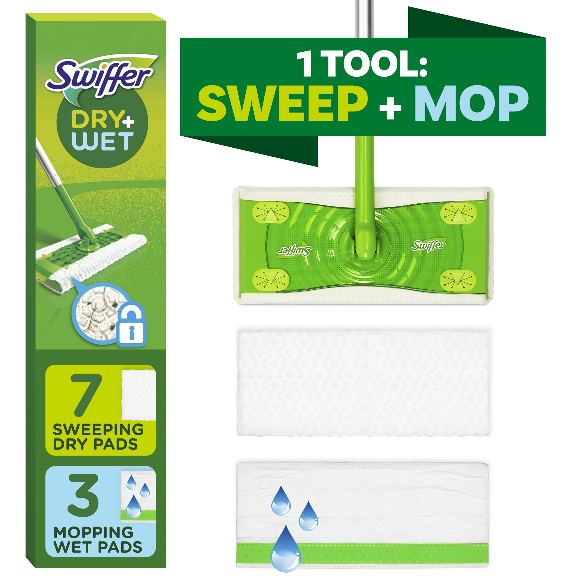 Swiffer Sweep + Mop, Broom & Mop Alternative, Dry & Wet Floor Cleaner ...