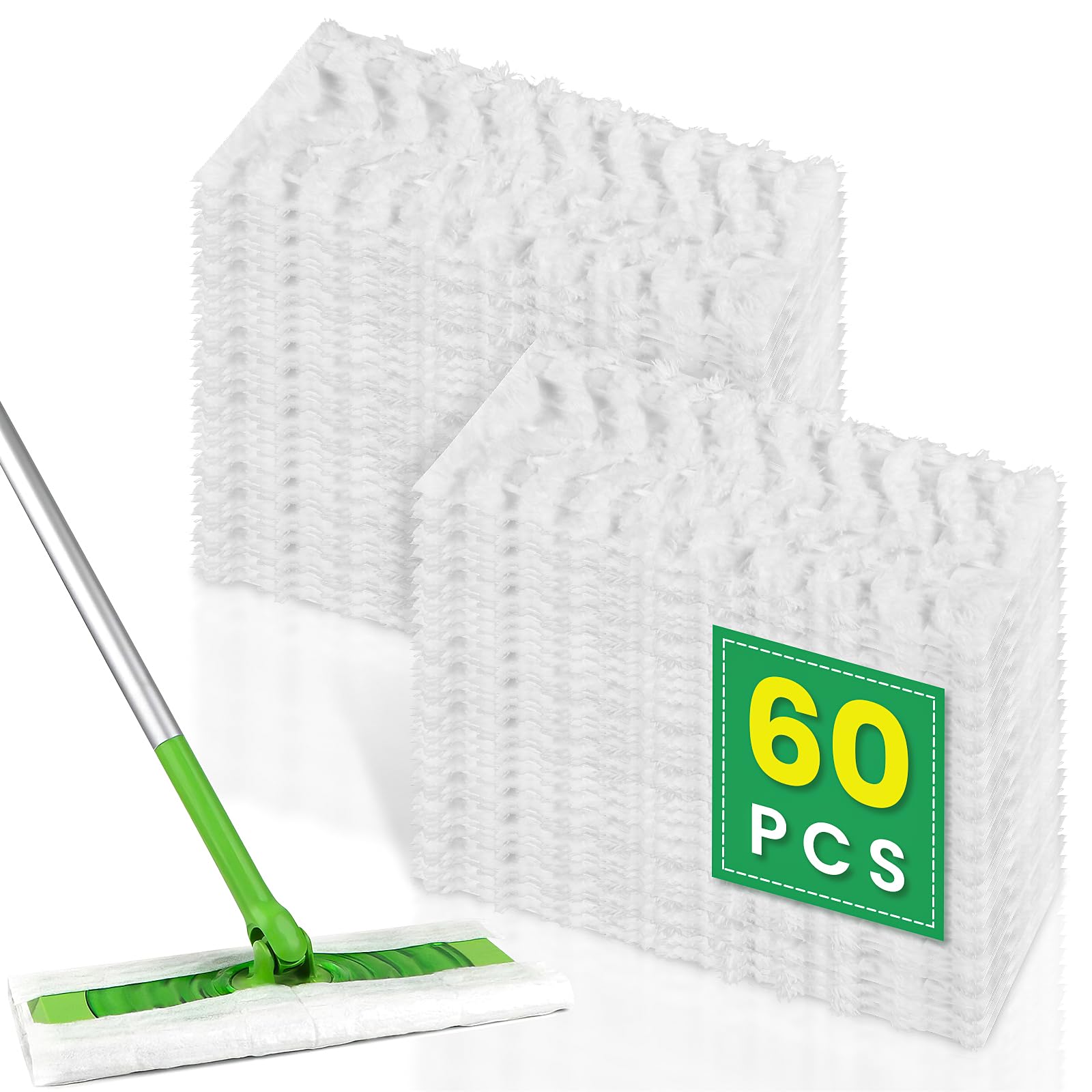 Swiffer Sweeper Dry Pad Refills 60 Pack, Heavy Duty Pet Hair Dust Mop ...