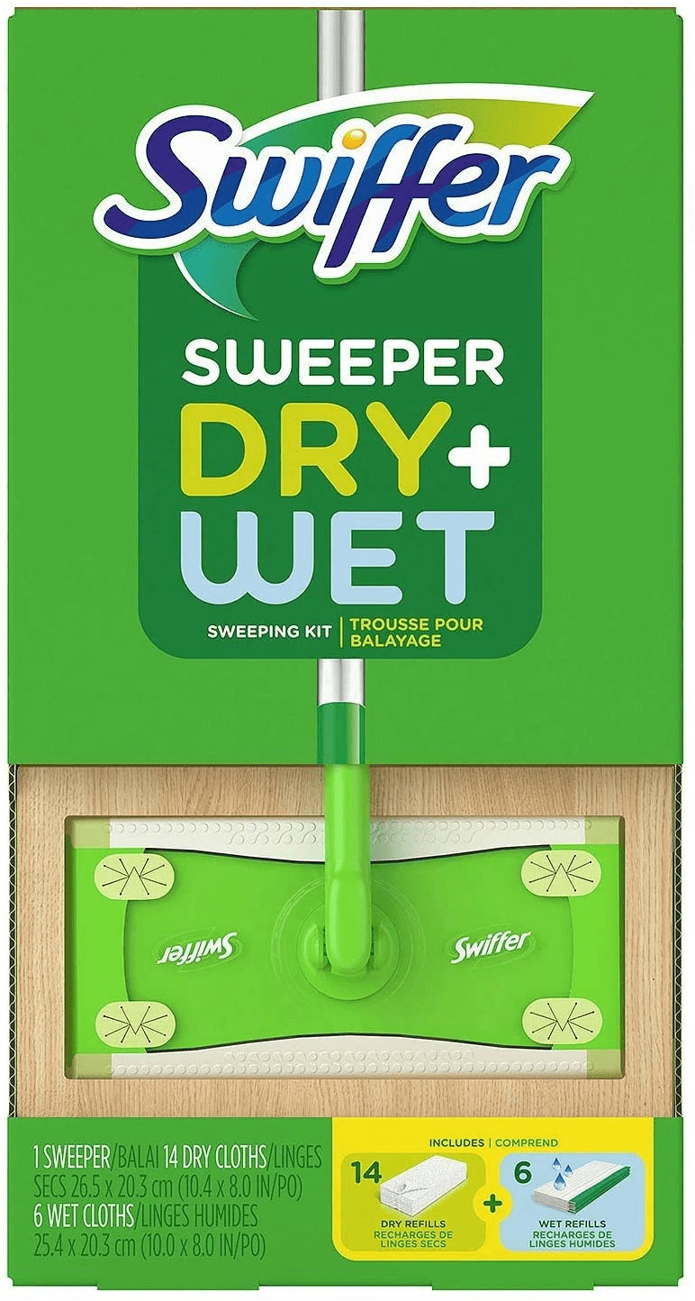 Swiffer Sweeper 2 in 1, Dry + Wet Hardwood Mopping and Sweeping Kit ...
