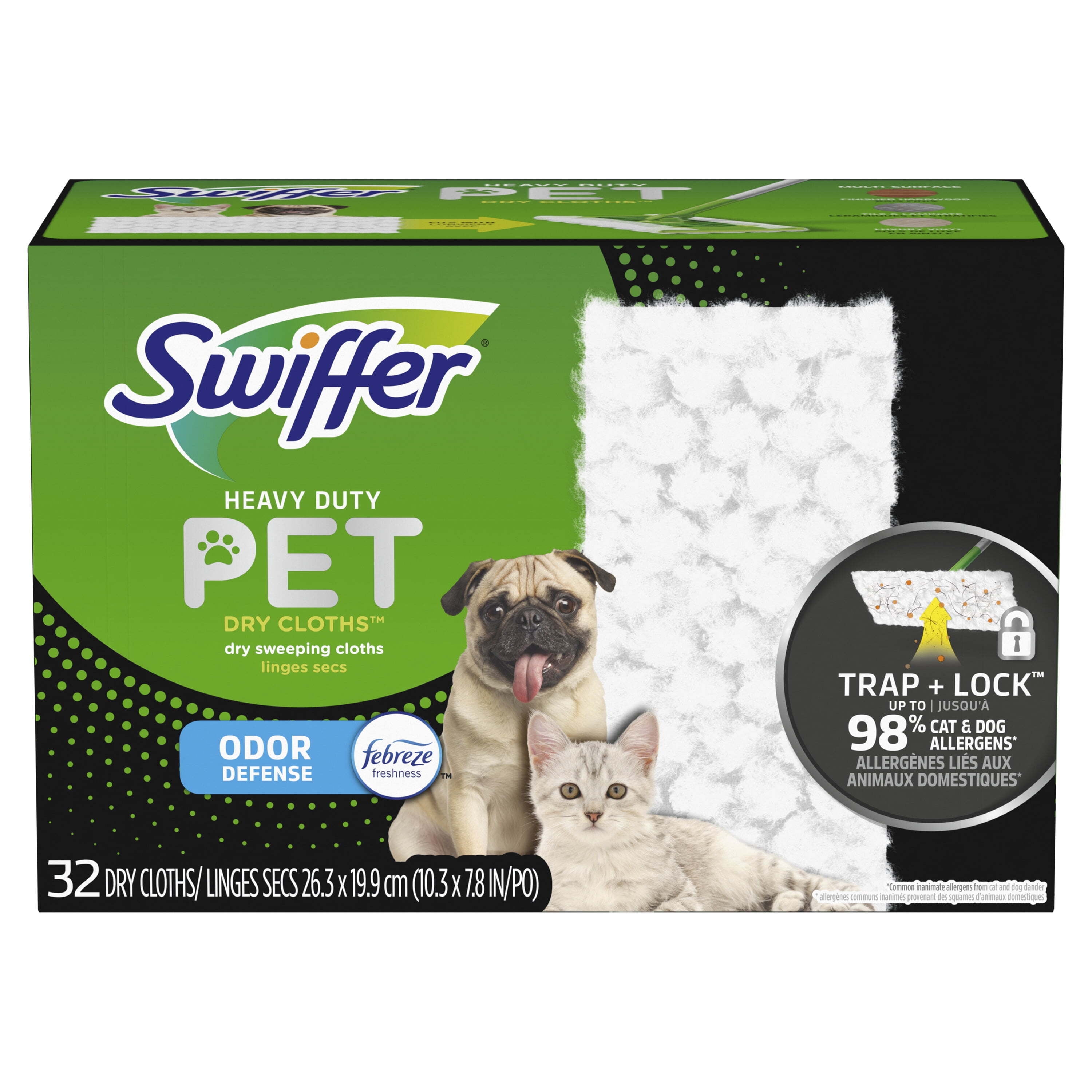 Swiffer Sweeper Pet Heavy Duty Dry Multi-Surface Cloth Refills, Floor ...