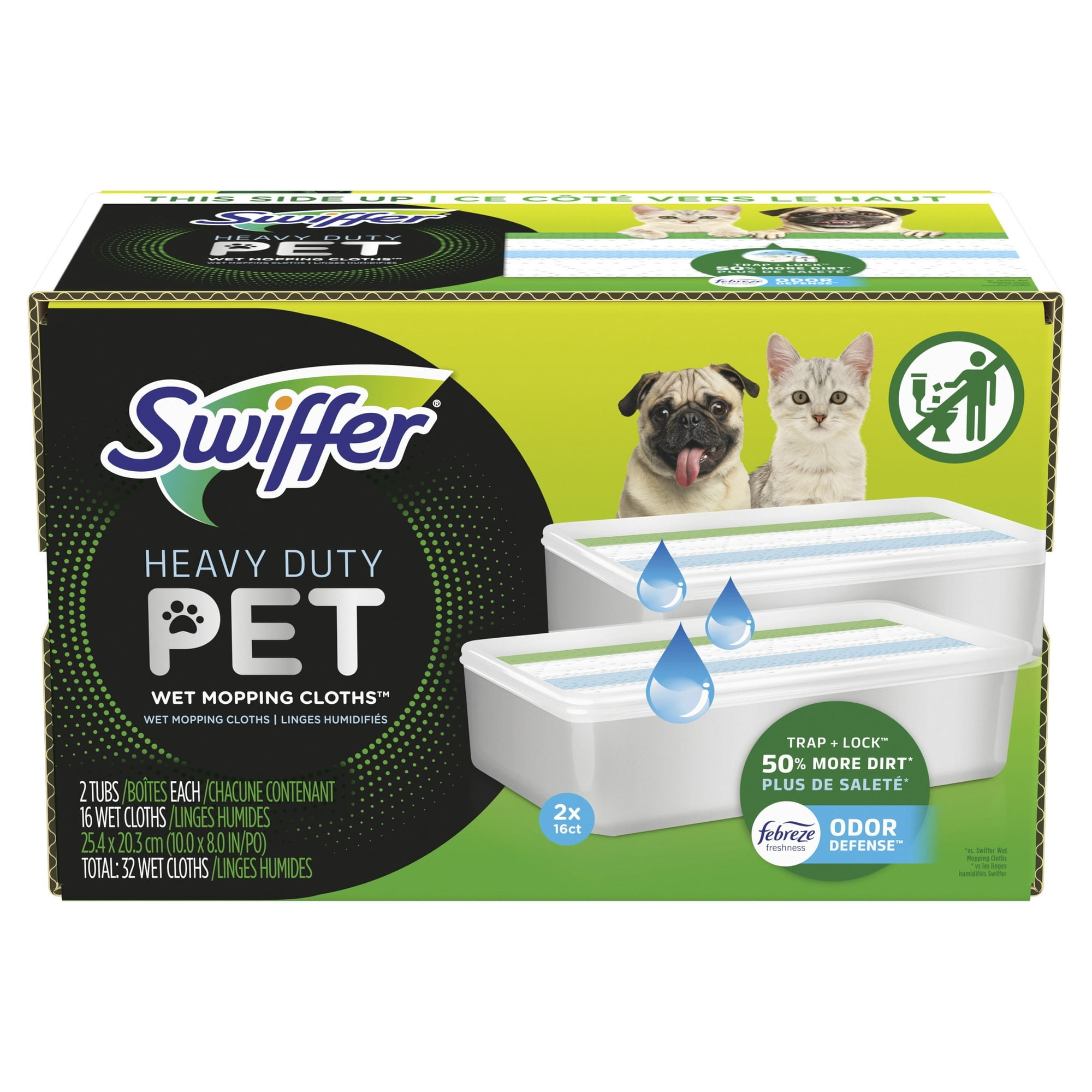Swiffer Sweeper Pet Heavy Duty Multi-Surface Wet Cloth Refills, Fresh ...