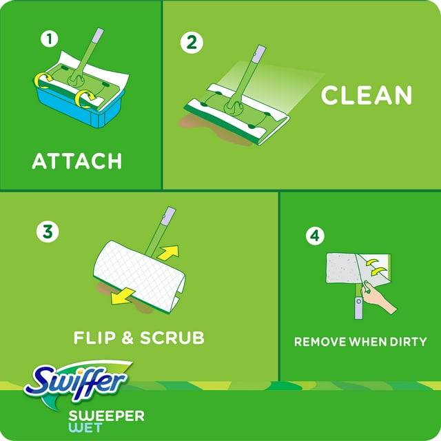 Swiffer Wet Jet Multi-Surface Mopping Pads, Absorb+Lock Strip, Open ...