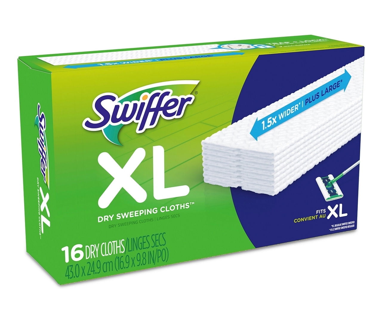 Swiffer XL Dry Sweeper Refill Cloths, 16 Count, 1.5X Wider for Dust and ...