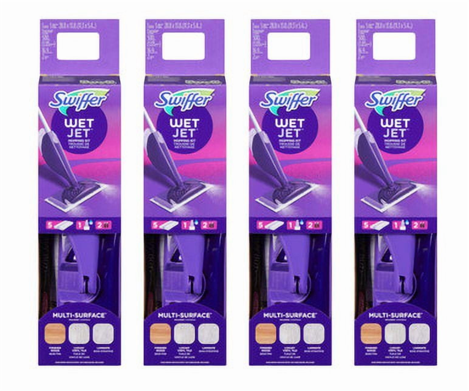 Swiffer WetJet Floor Mop Starter Kit - Ready-to-Use System, 4/Case | Convenient & Effective ...