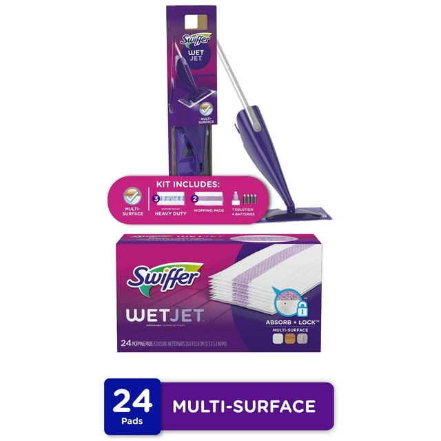 Swiffer WetJet Mop Starter Kit & Swiffer WetJet Multi Surface Mopping ...