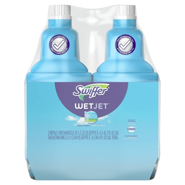 Swiffer Wetjet Hardwood Floor Mopping and Cleaning Solution Refills, All Purpose Cleaning ...