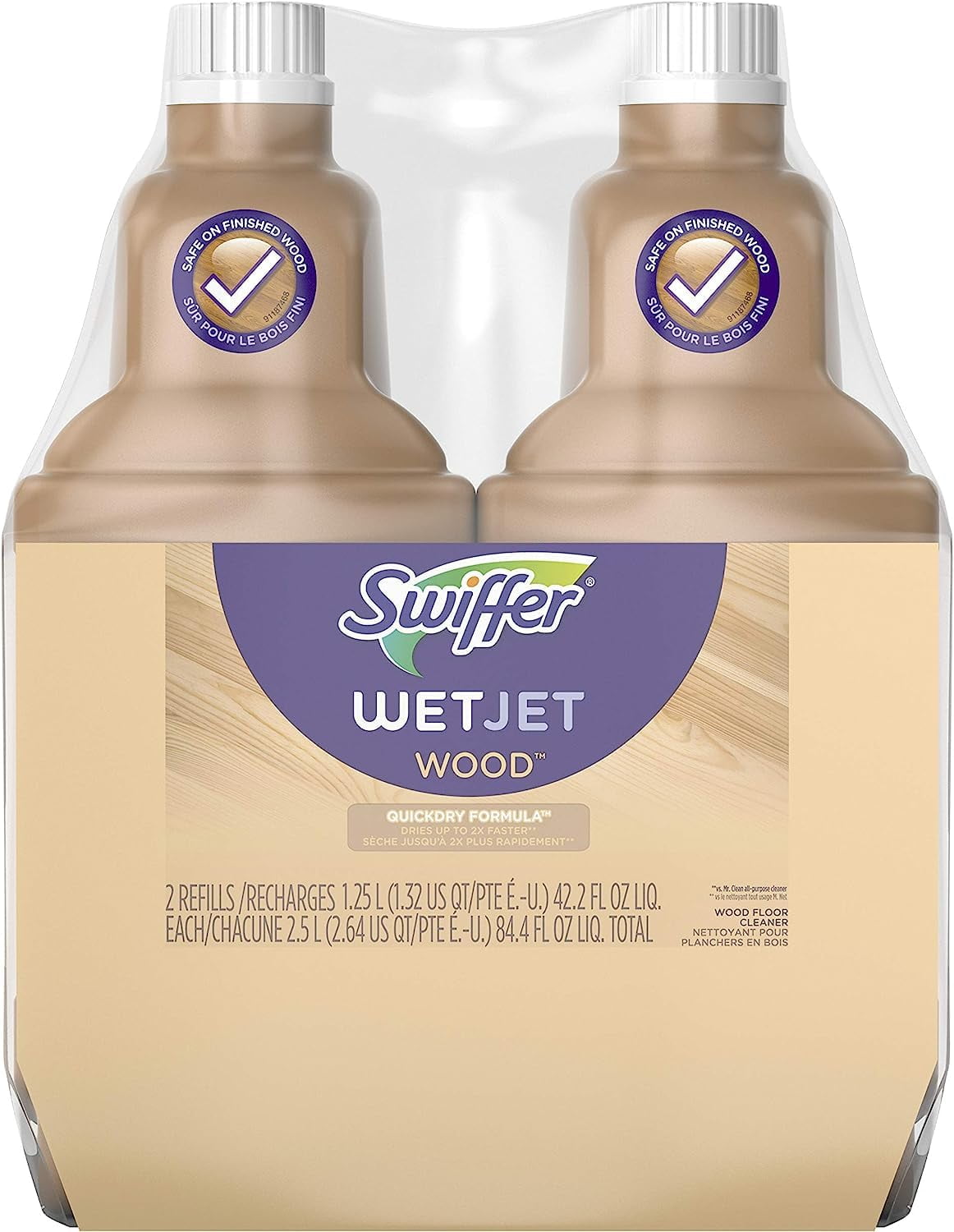 Swiffer Wetjet Wood Floor Cleaner Solution Refill, 42.2 Fl Oz (Pack of ...