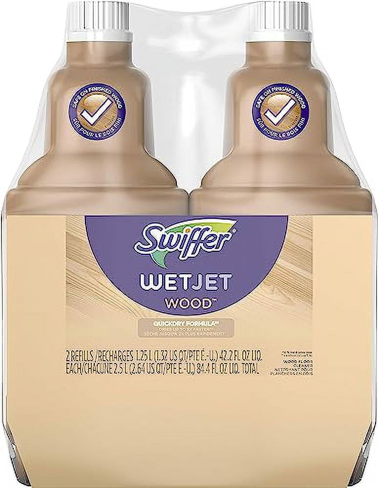 Swiffer Wetjet Wood Floor Cleaner Solution Refill, 42.2 Fl Oz (Pack of 2) - Walmart.com