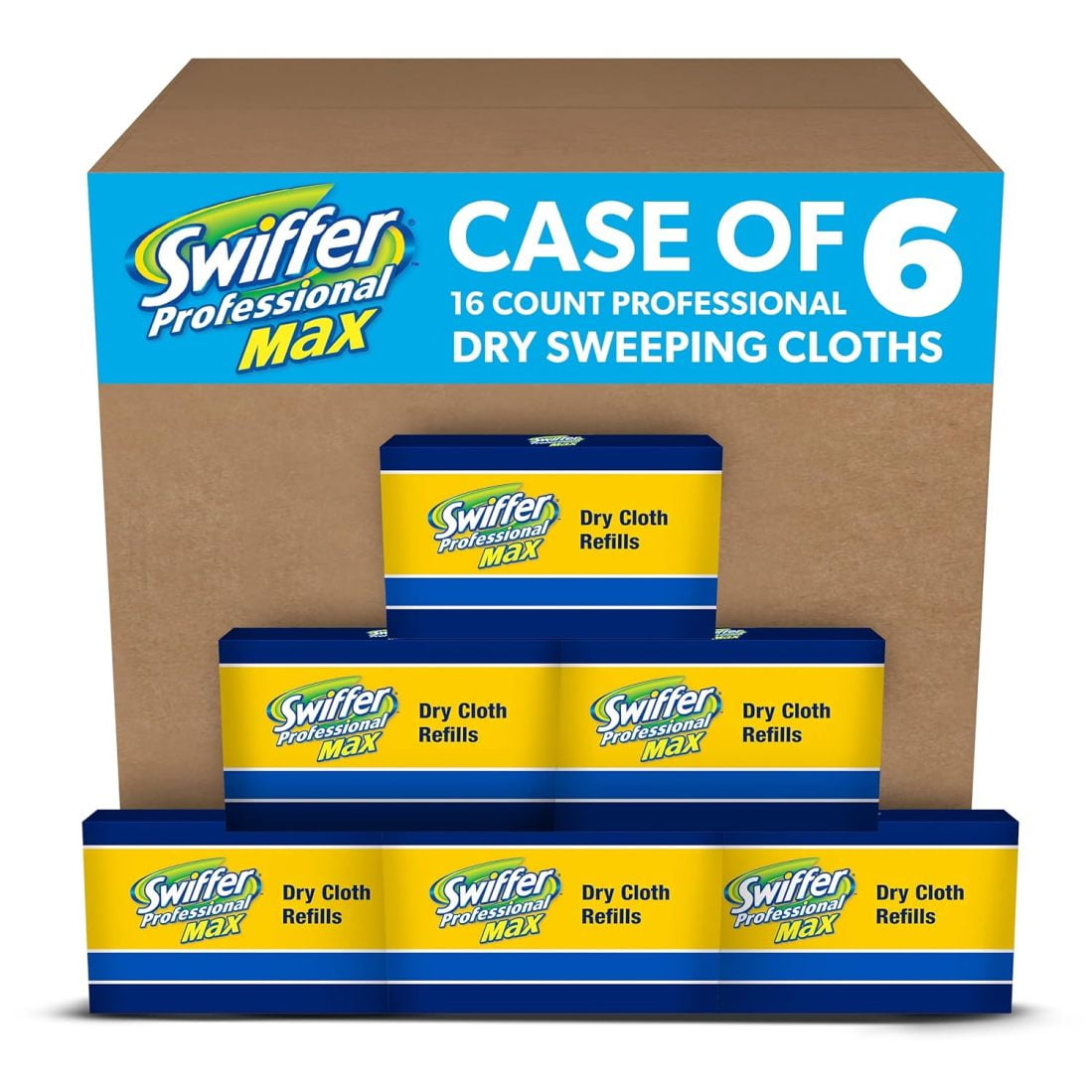 Swiffer max/xl dry refill cloths, 17.88 x 10, white, 16/box, 6 boxes ...