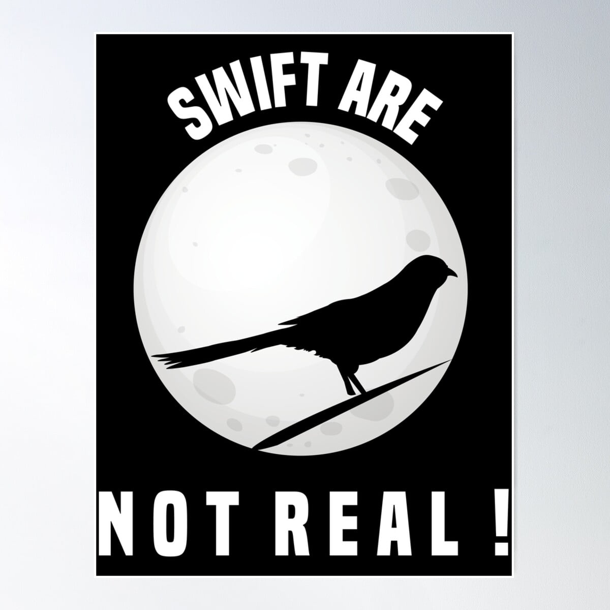 Swift Are Not Real Funny Birds On The Moon Poster Wall Art, Modern Wall ...