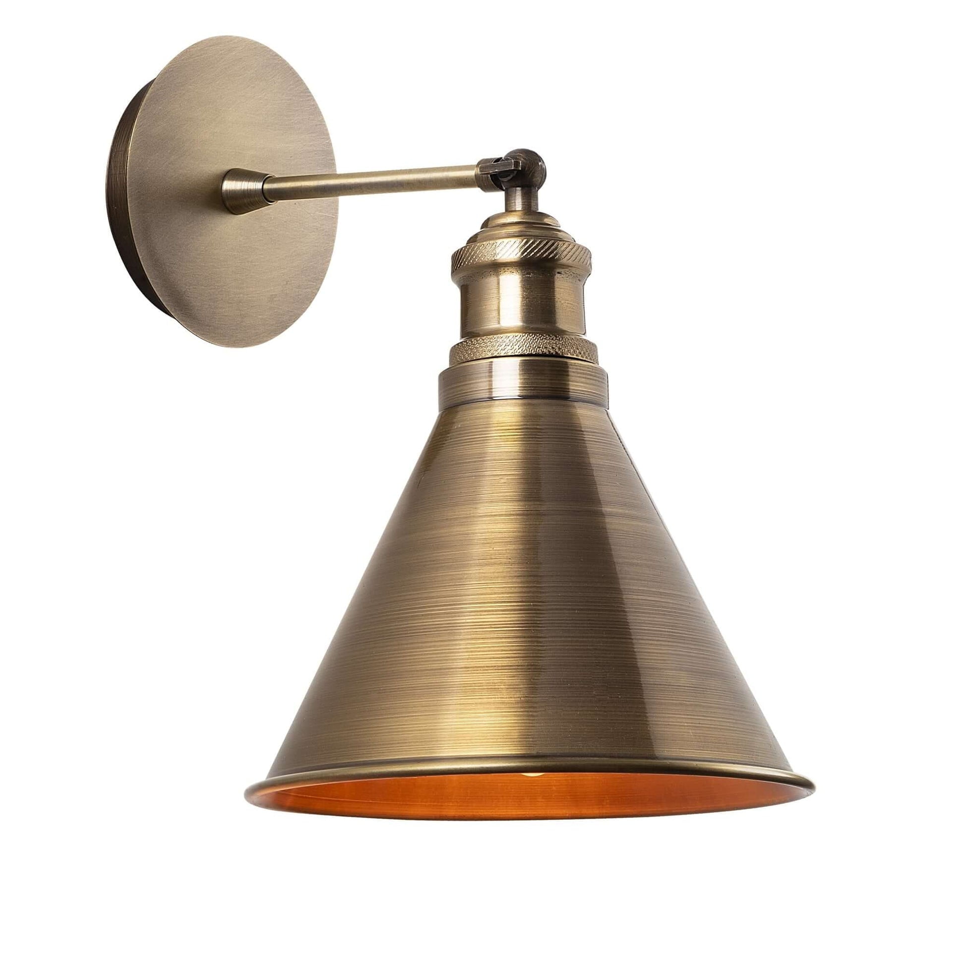 Swift Beacon Antique Brass Wall Sconce Light - Sturdy Metal Body with ...