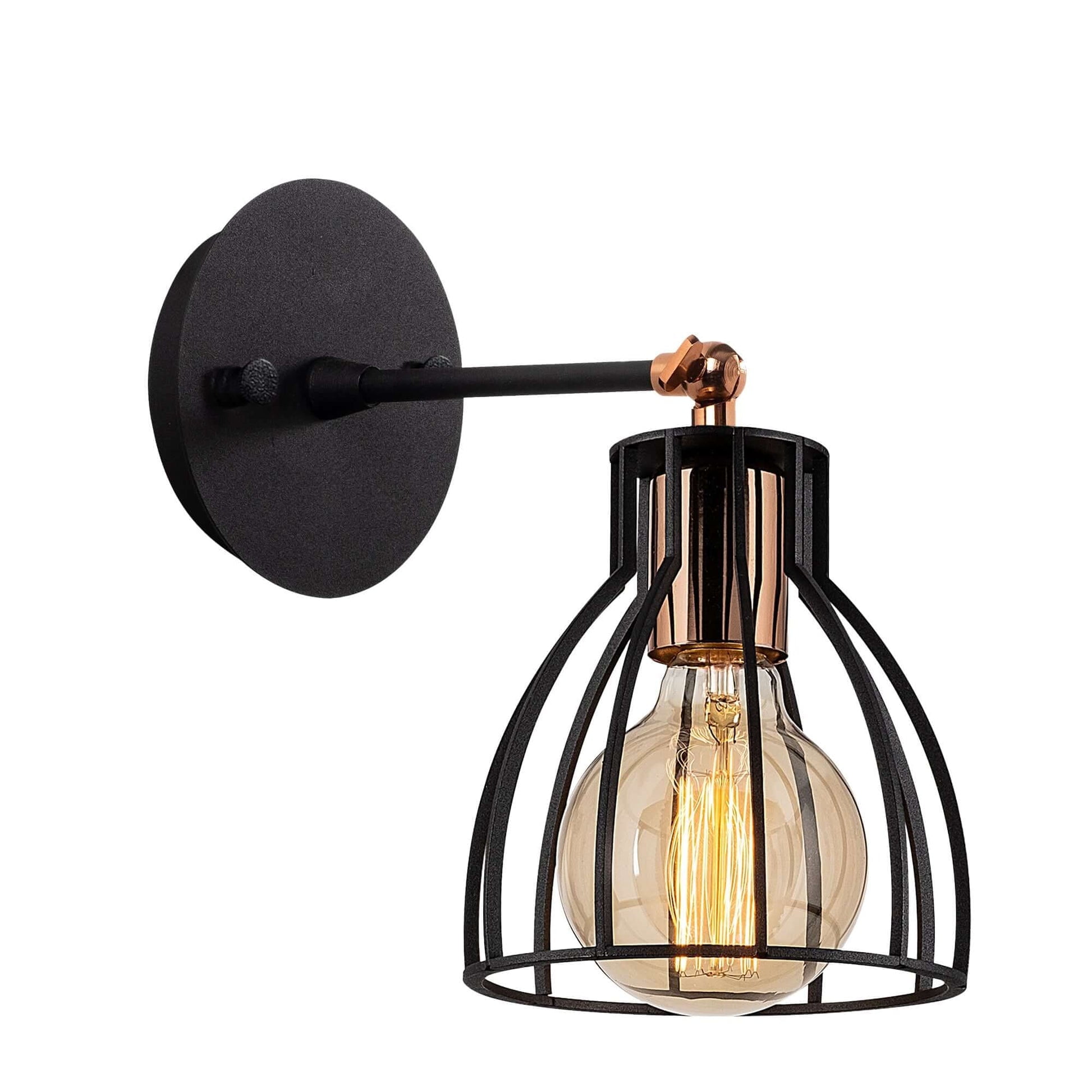 Swift Beacon Cage Glow Wall Sconce Light - Sturdy Metal Body with ...