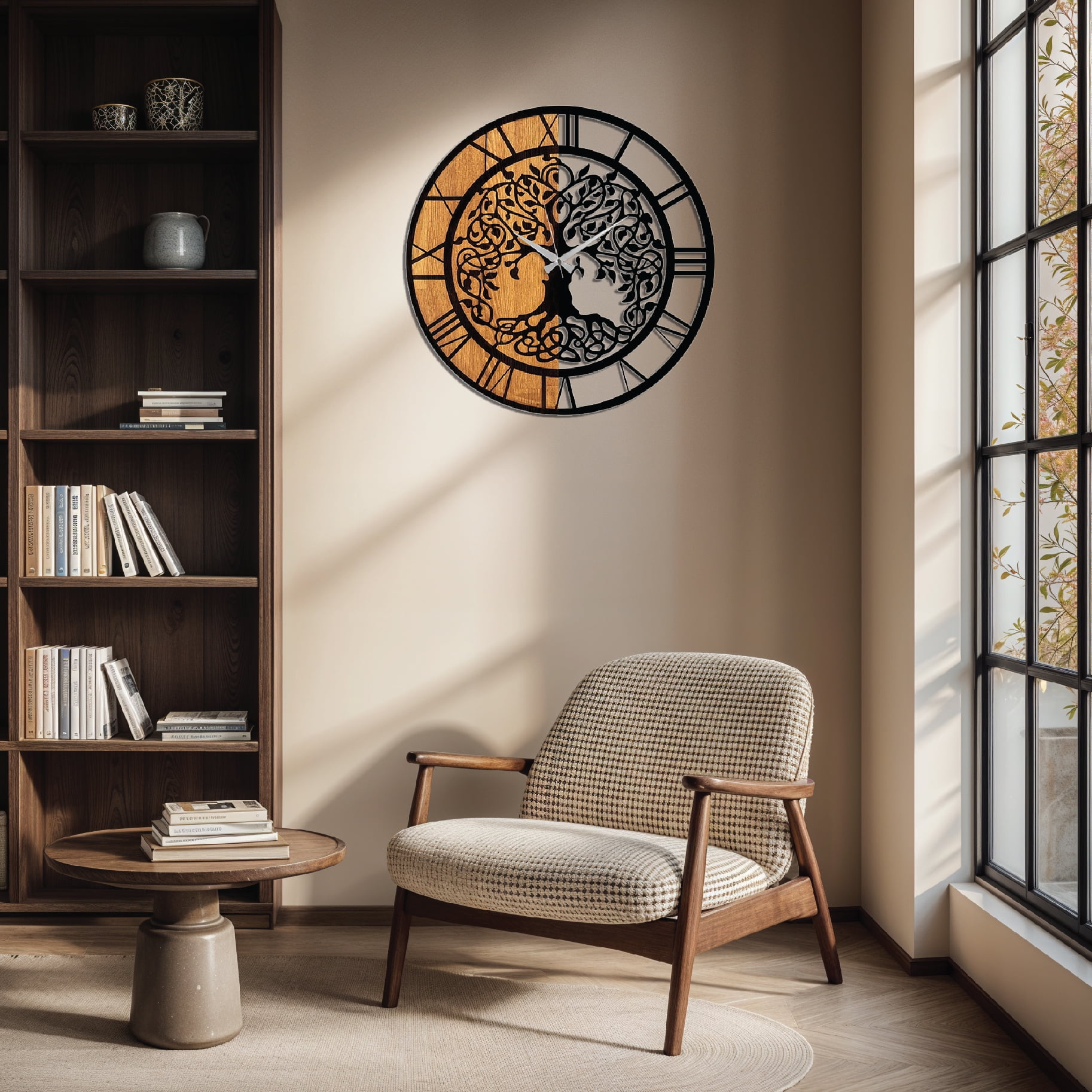 Swift Beacon Eternal Harmony Clock Wood & Metal Wall Art - Elegant ...