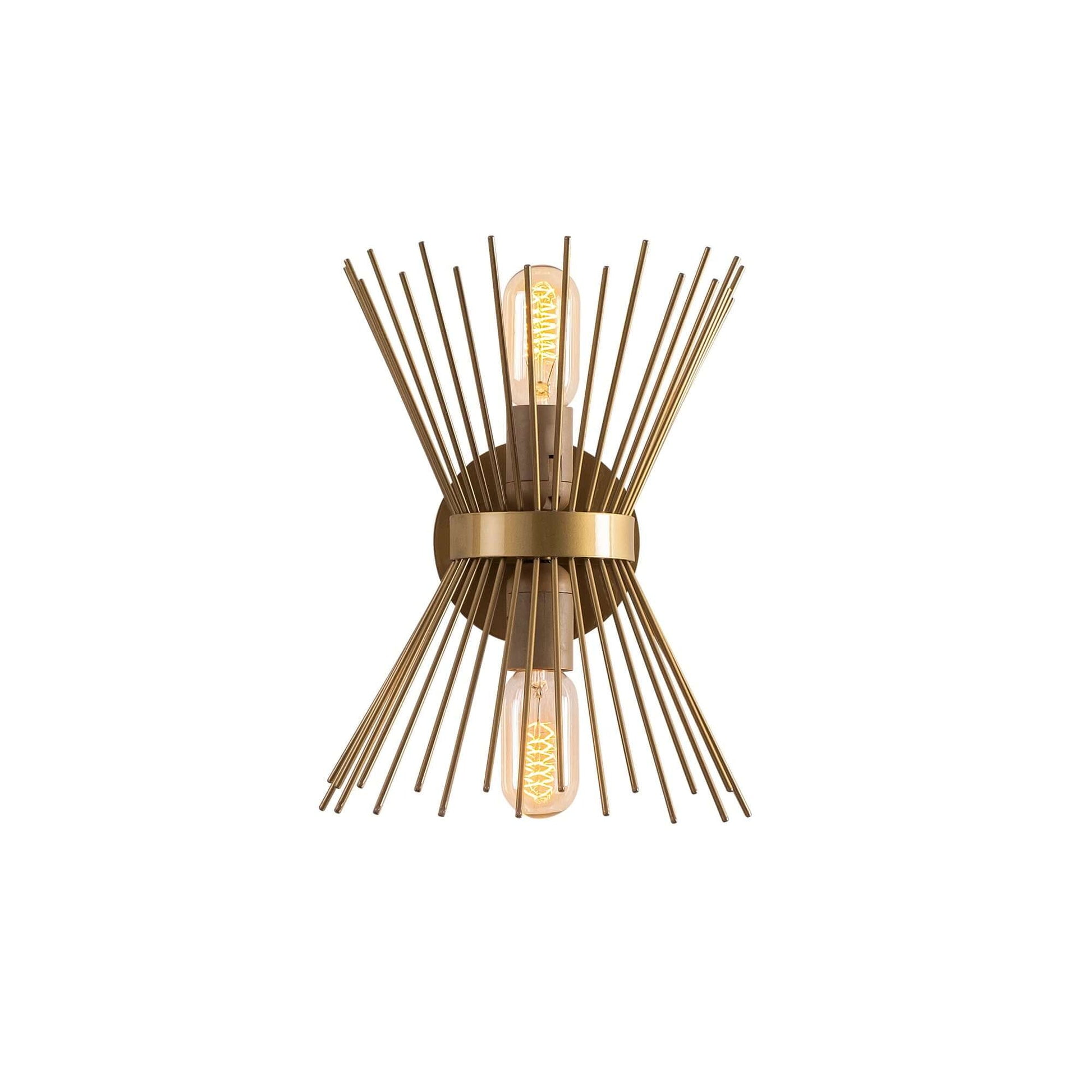Swift Beacon Golden Twin Tube Wall Sconce Light - Sturdy Metal Body ...