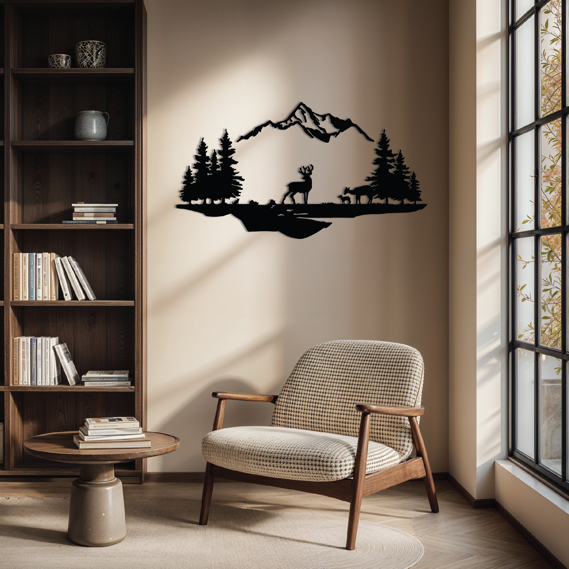 Swift Beacon Mountain Wilderness Silhouette Metal Wall Art - Elegant ...